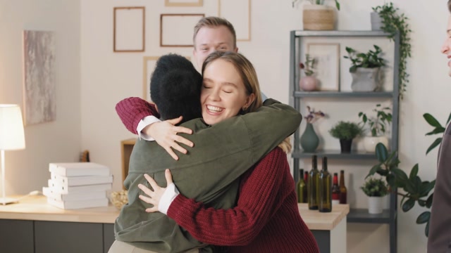 People Hugging And Greeting Stock Footage: Royalty-Free Video Clips ...