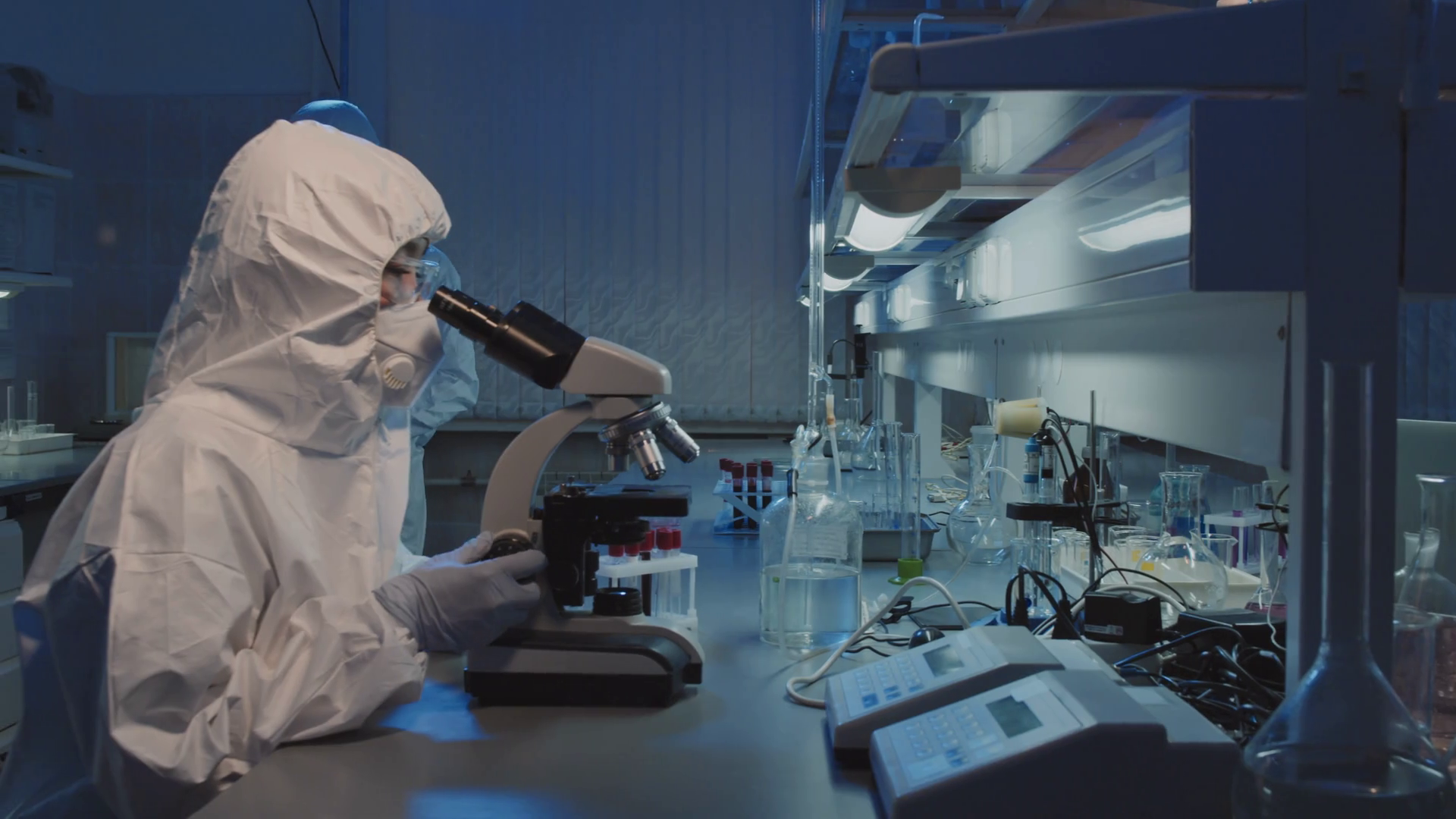 Slowmo Pan Of Female Epidemiologist In Stock Footage SBV-346573224 ...