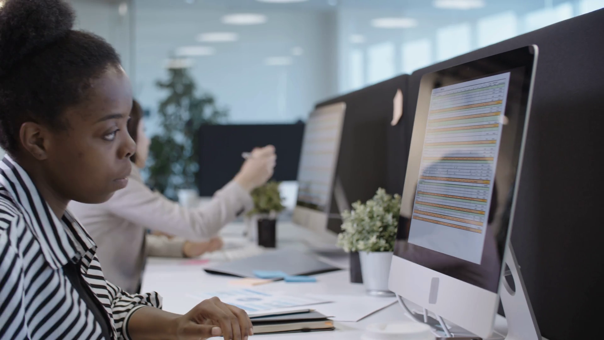 Tracking Shot Of Diverse Team Of Clerks Stock Footage SBV-320661657 ...