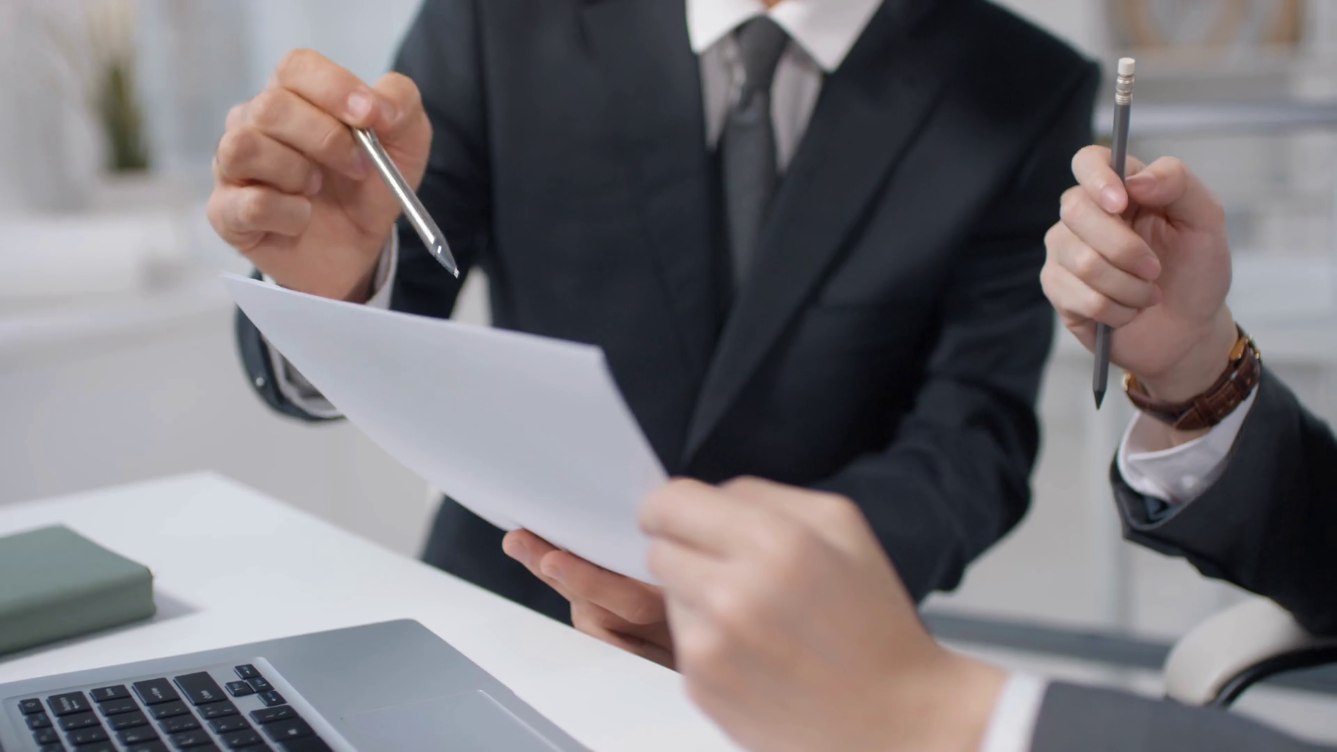 Two Unrecognizable Men Wearing Suits Sitting Stock Footage SBV ...