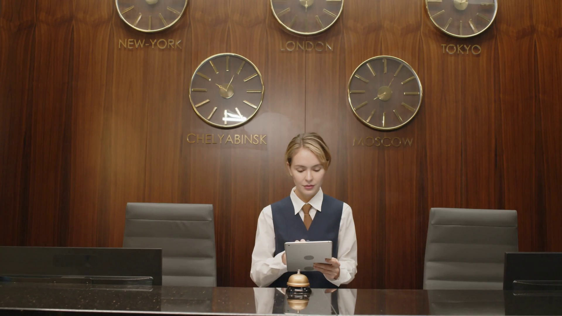 Medium Shot Of Female Receptionist Working Stock Footage SBV-348381707 ...