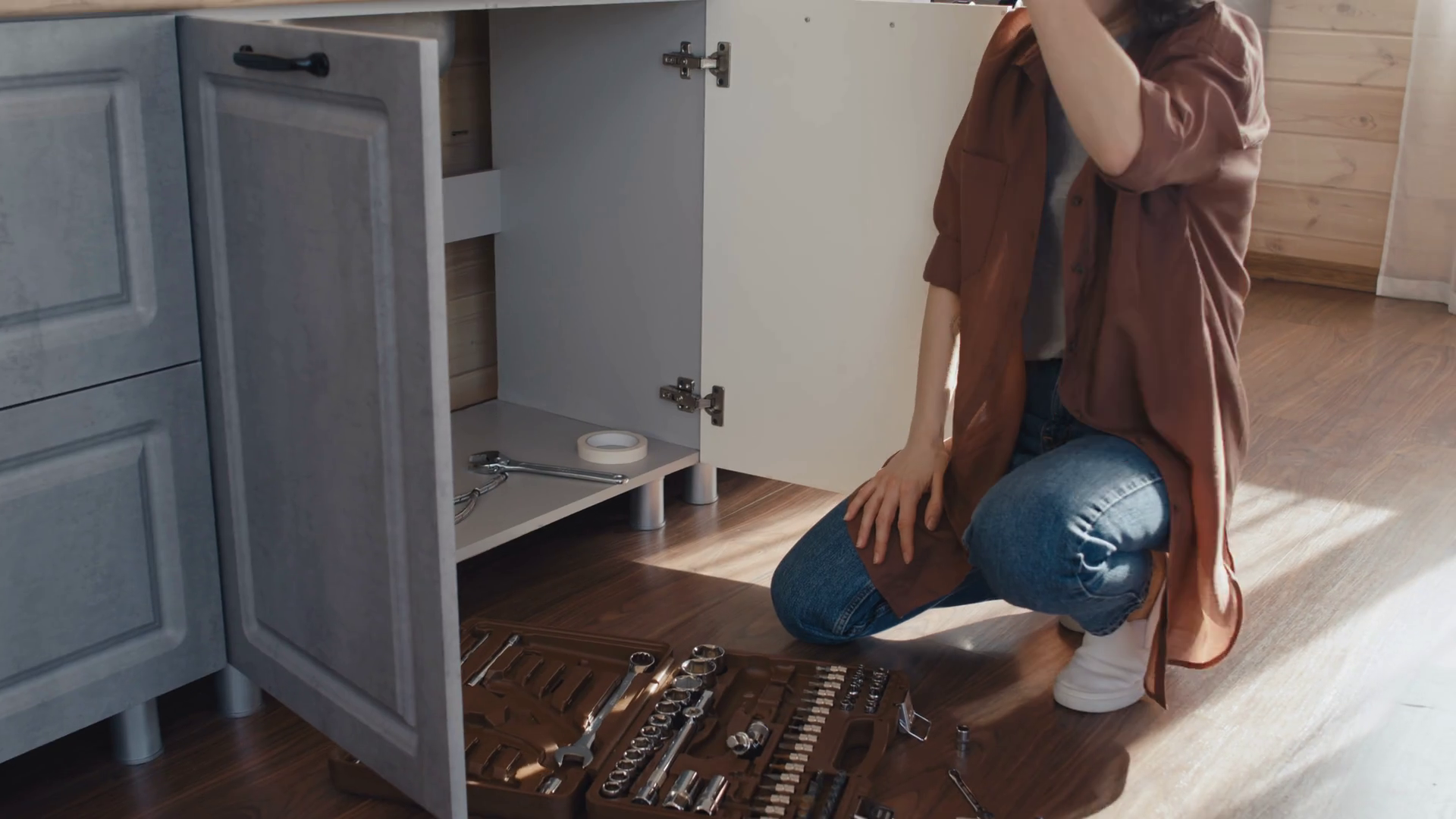 Modern Caucasian Woman Failing To Fix Stock Footage SBV-347594415 ...