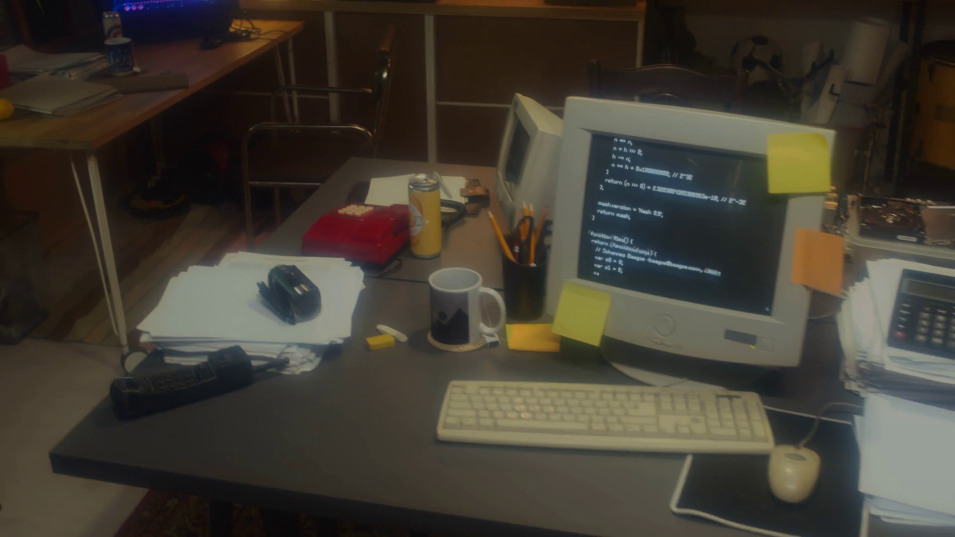 No People Shot Of 90s Office In Garage Stock Footage SBV-347771877 ...