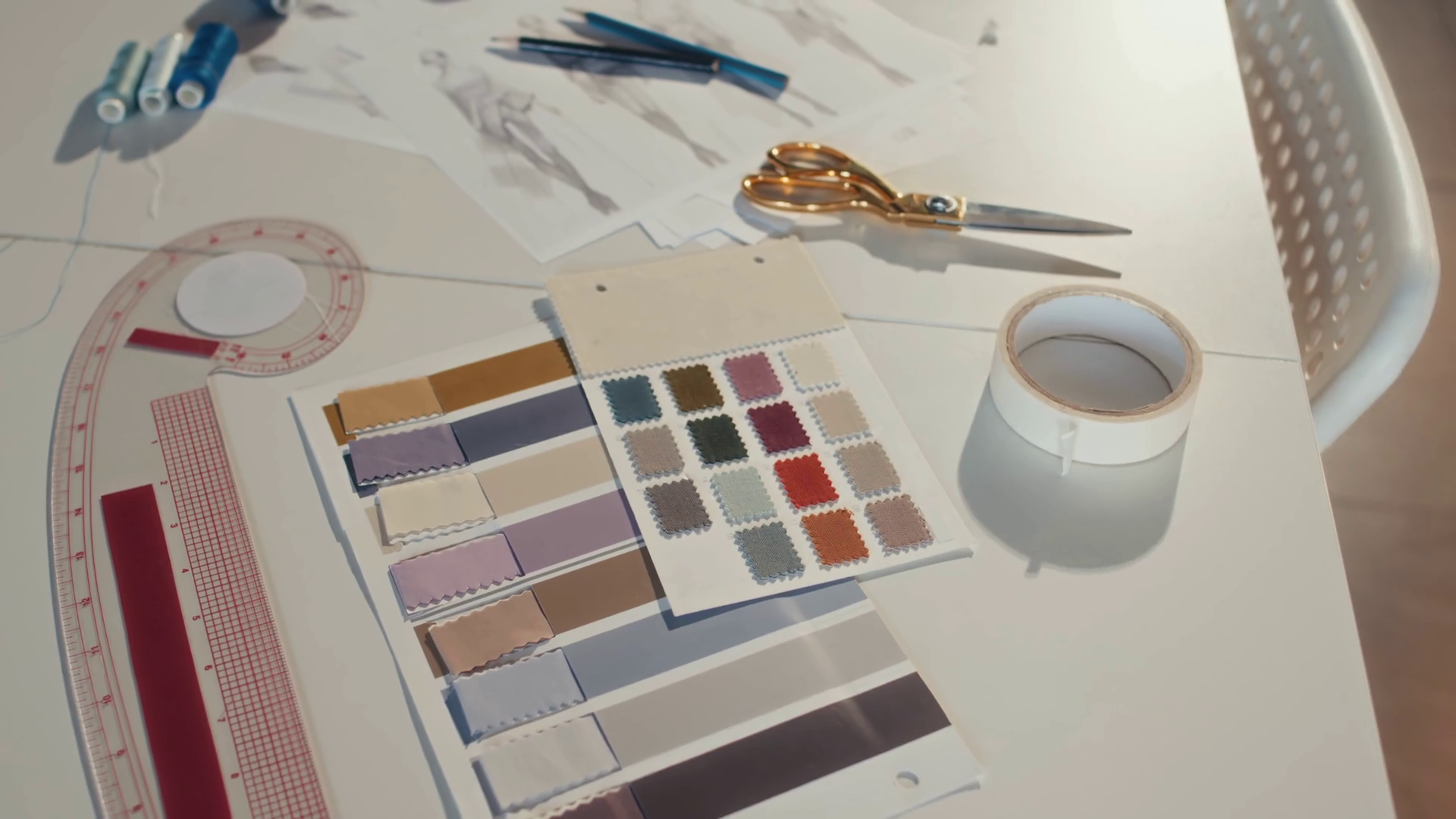 Tracking Shot Of Table With Clothing Stock Footage SBV-348695735 ...