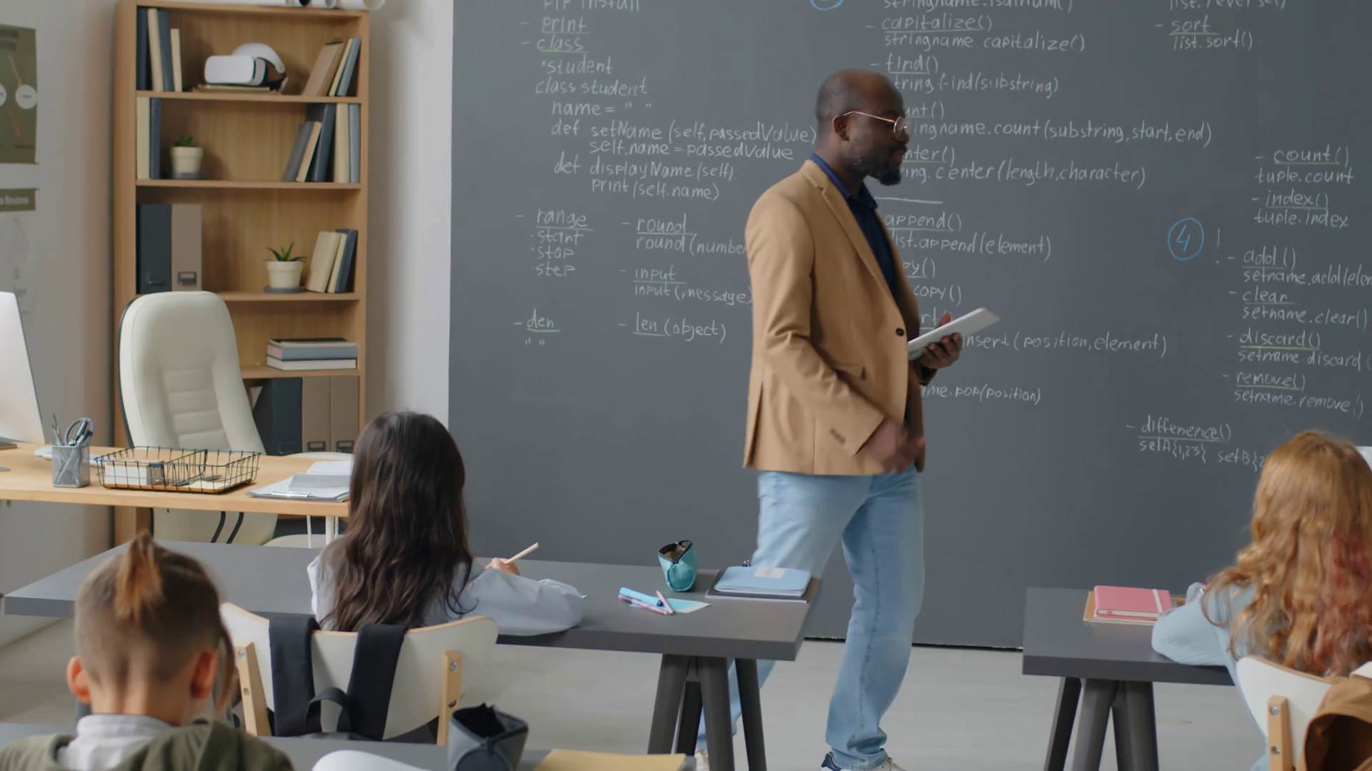 Full Shot Of Male African American Teacher Stock Footage SBV-347774267 ...