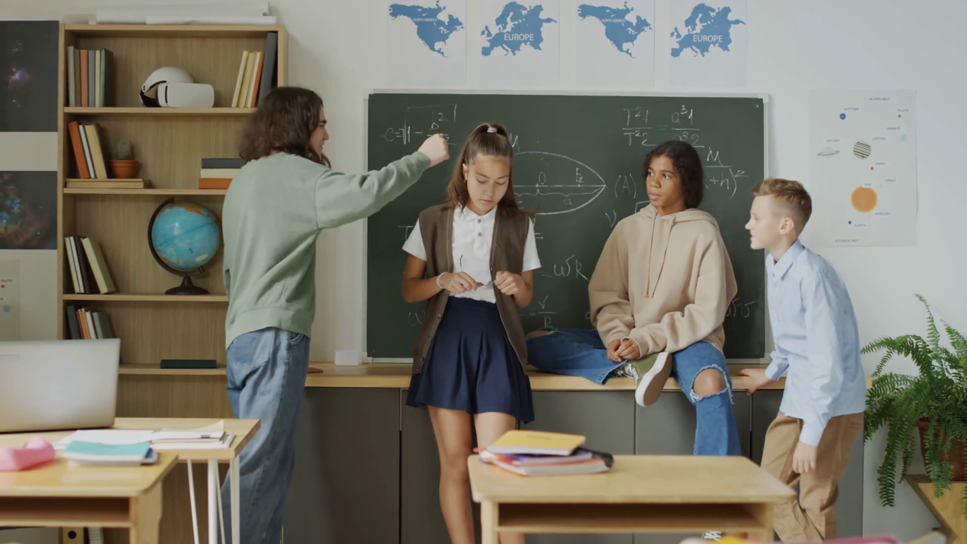 Group Of Three Tough Teenagers Standing In Stock Footage SBV-348372965 ...