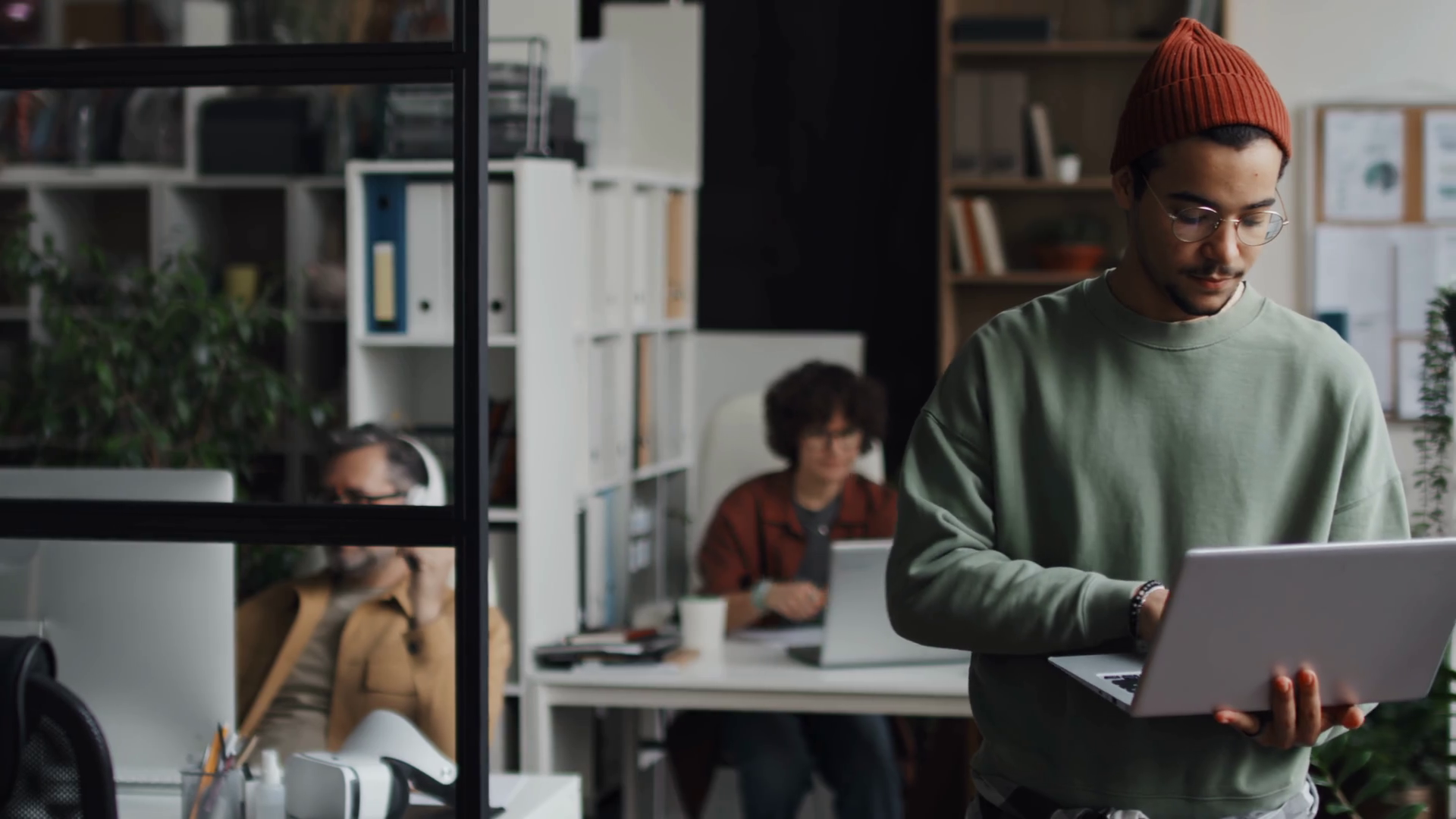 Portrait Of Young Developer Looking At Stock Footage SBV-347426943 ...