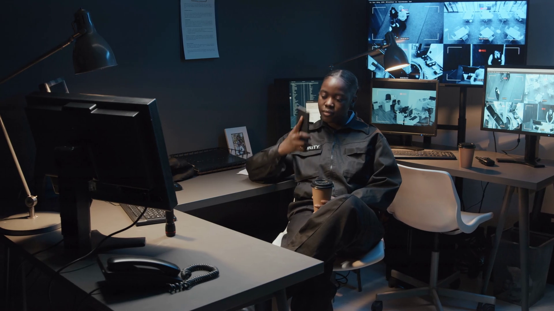 Full Shot Of Young Black Female Security Stock Footage SBV-348672028 ...