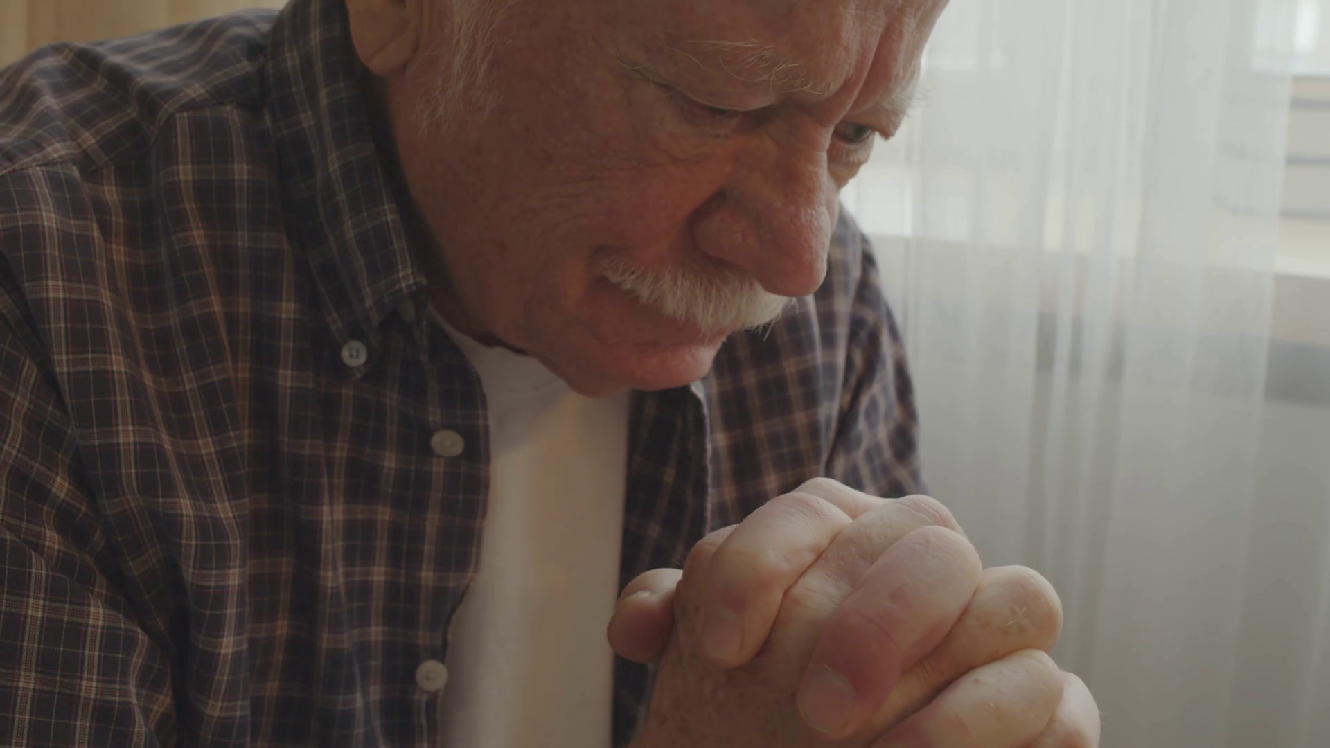 Chest-up Of Depressed Senior Caucasian Man Stock Footage SBV-346873162 ...