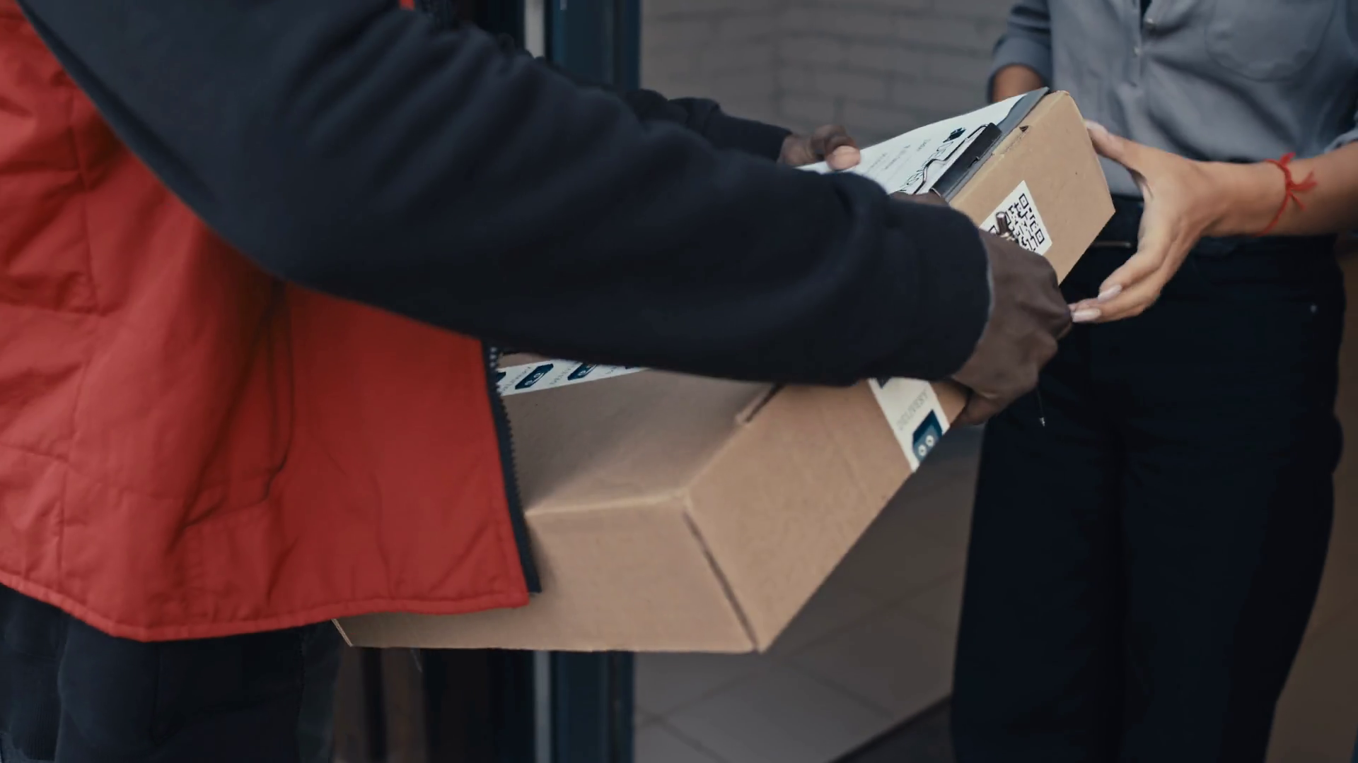 Close Up Shot Of Woman Receiving Package Stock Footage SBV-348537898 ...