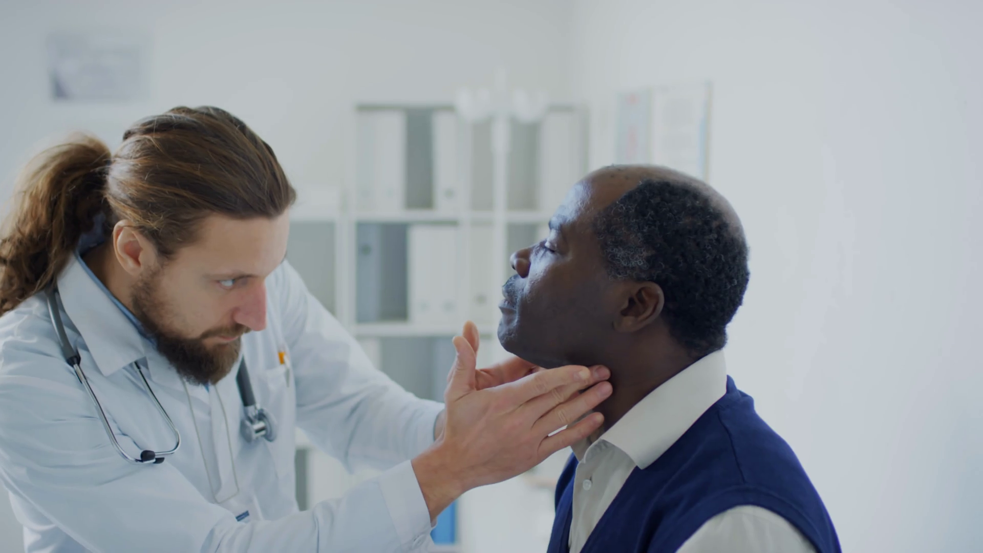 Medium Side Shot Of Caucasian Doctor Stock Footage SBV-348621104 ...