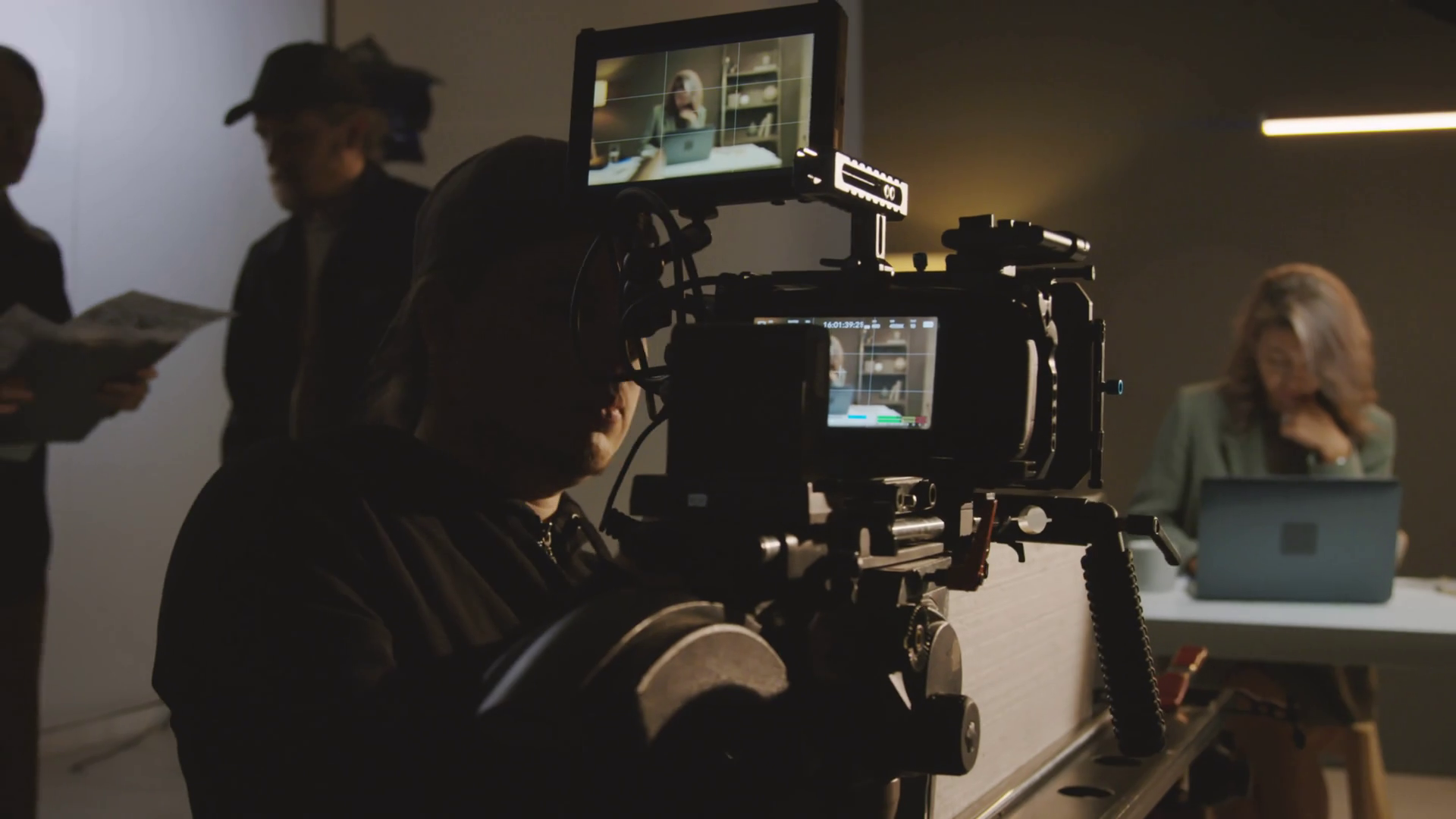 Medium Backstage Shot Of Production Crew Stock Footage SBV-348617622 ...