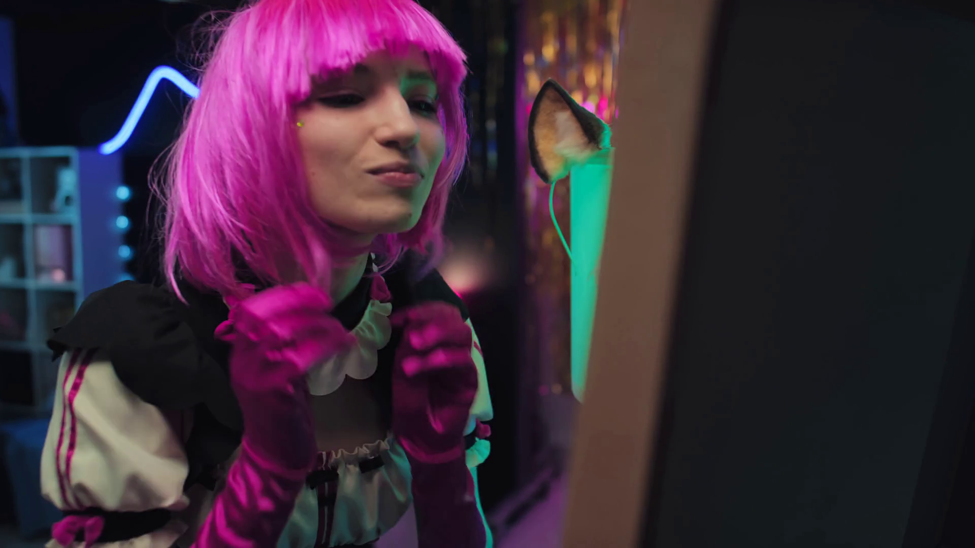 Medium Close-up Of Gen Z Cosplayer Wearing Stock Footage SBV-347772909 ...