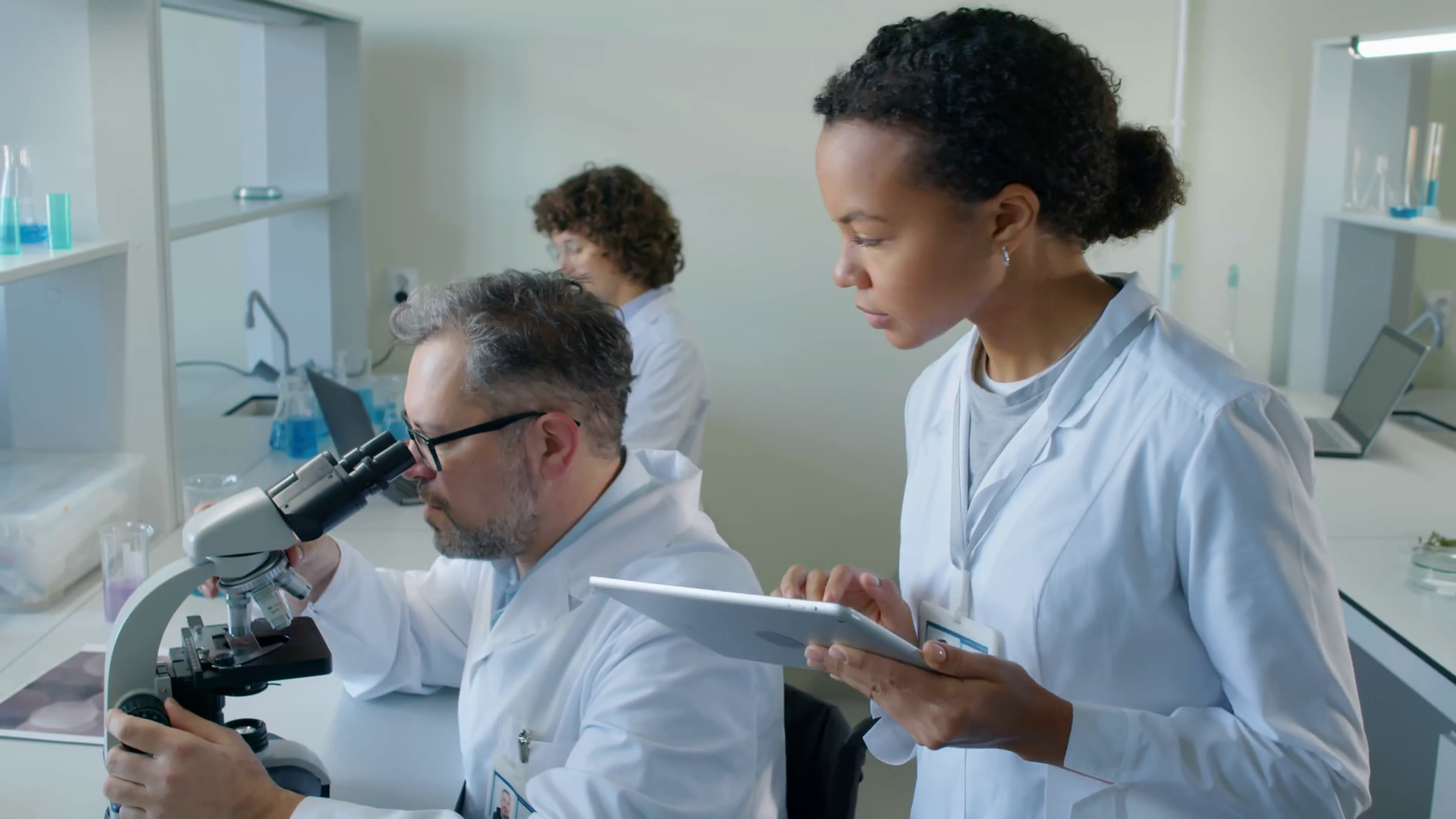 High Angle Of Female Biracial Lab Worker Stock Footage SBV-347708971 ...