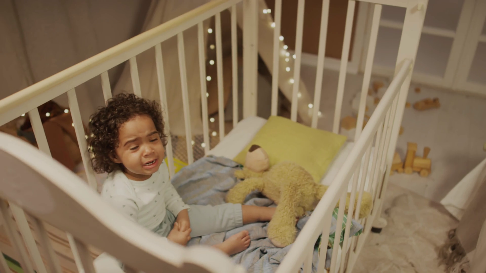 Side Closeup Of Biracial Toddler Girl Crying Stock Footage SBV ...