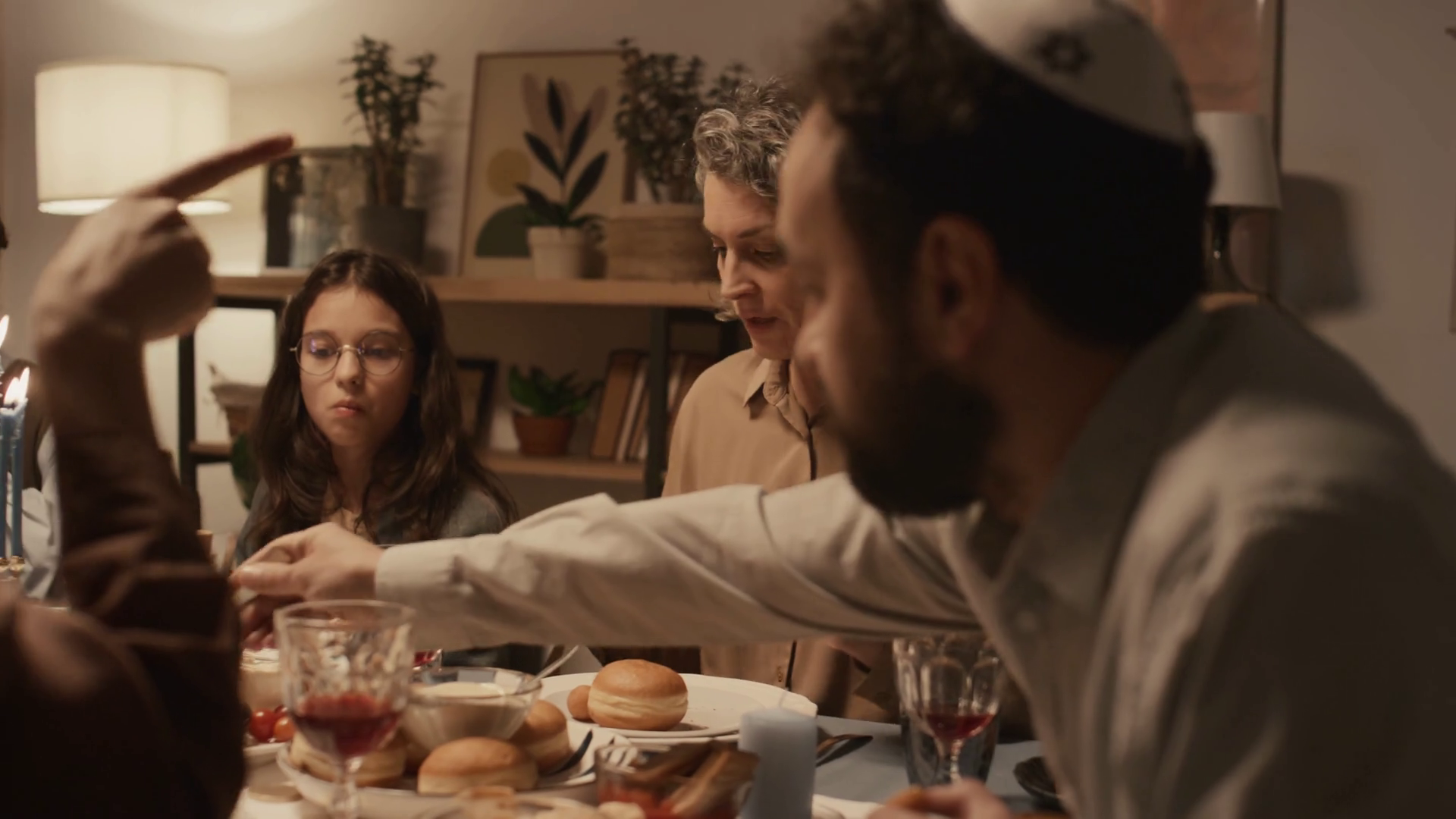 Medium Shot Of Large Jewish Family Sitting Stock Footage SBV-348665985 ...