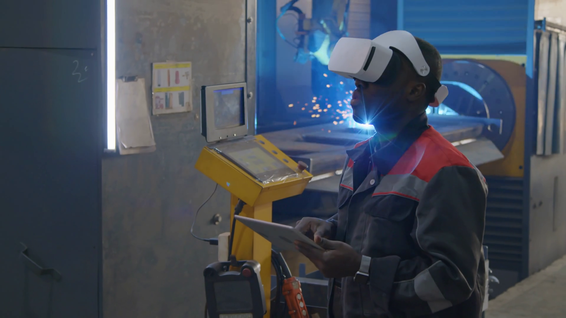 Medium Side Shot Of African American Factory Stock Footage SBV ...