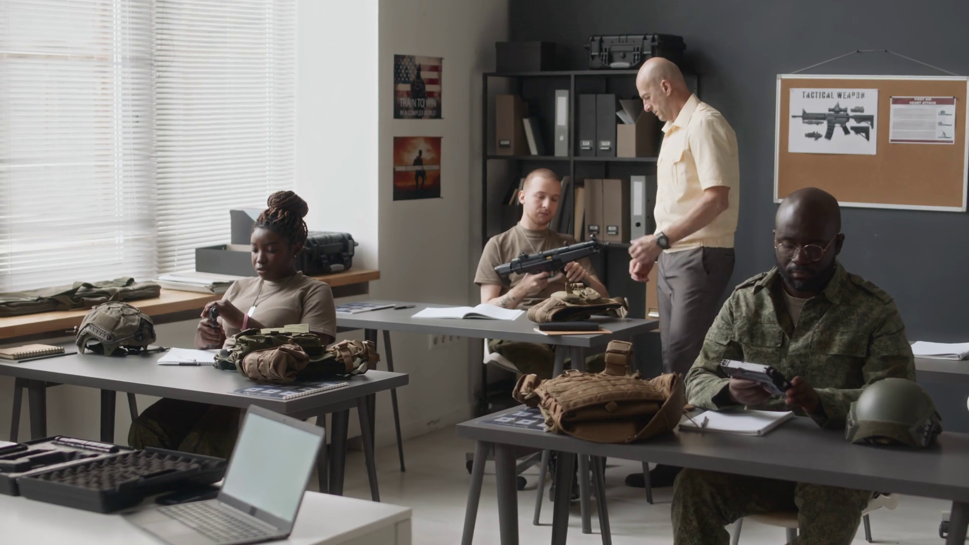 Full Shot Of Caucasian Military Instructor Stock Footage SBV-348712917 ...