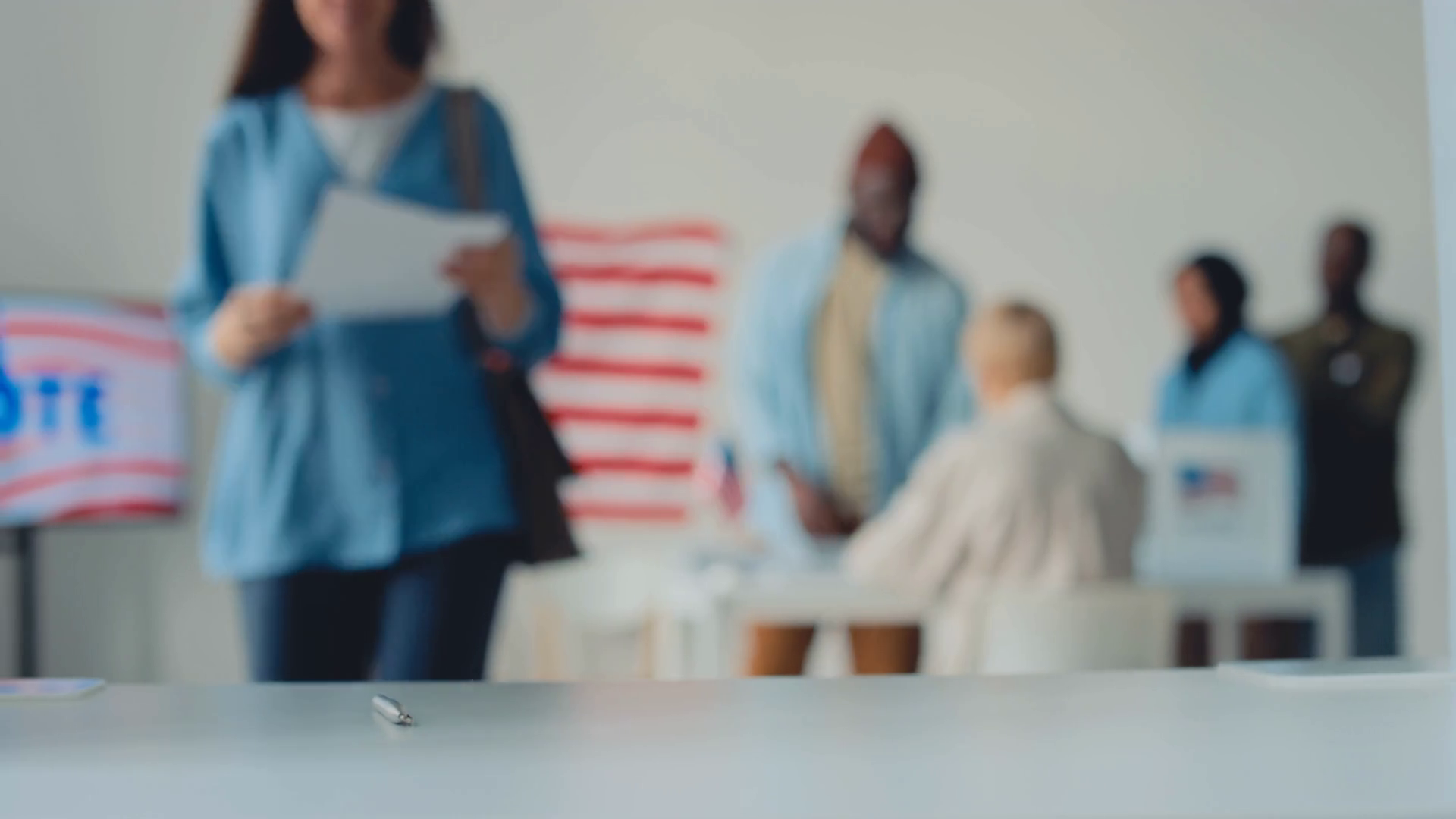 Close-up Shot From Polling Booth At Stock Footage SBV-347779003 ...