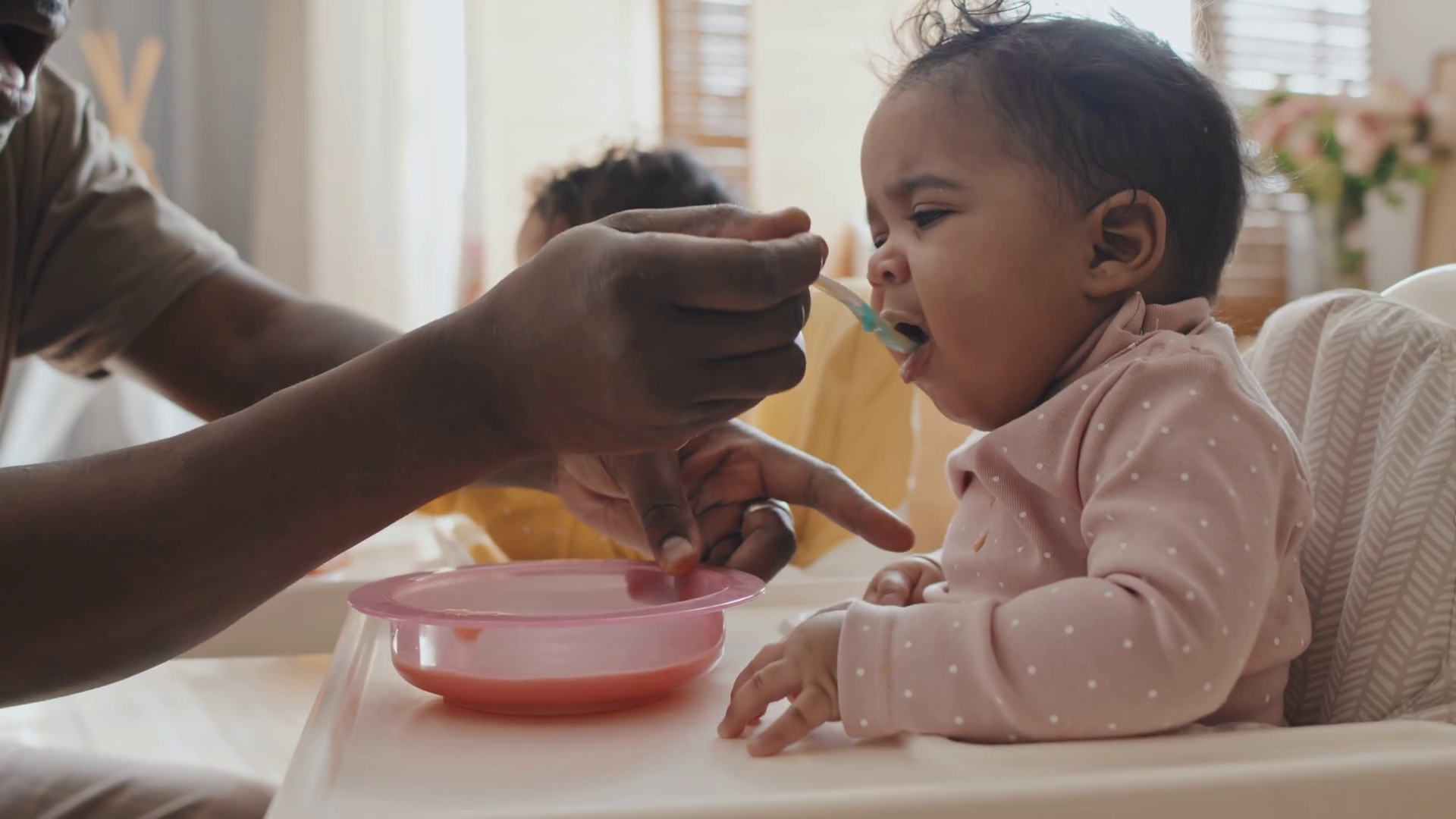 Close-up View Of Adorable Baby Eating In Stock Footage SBV-347626407 ...