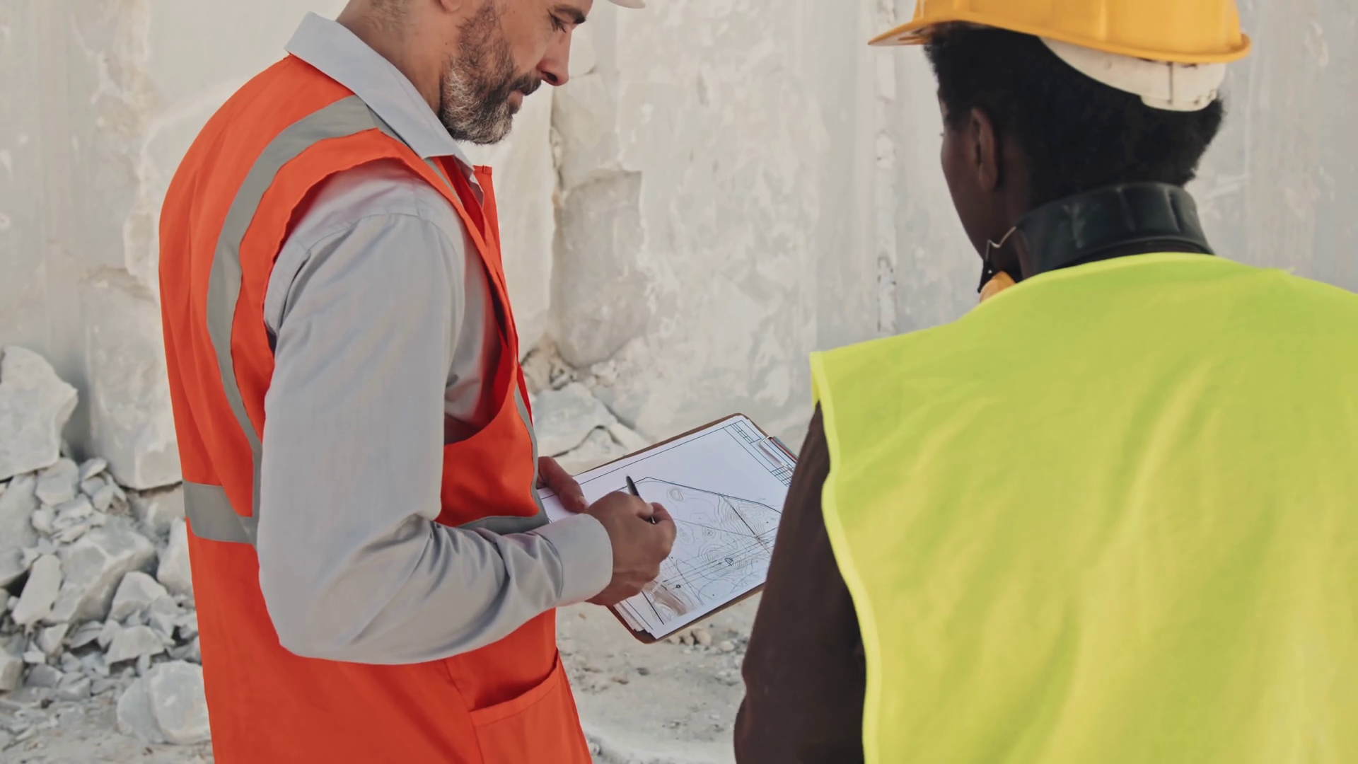 African American Geologist Caucasian Quarry Stock Footage SBV-347294074 ...