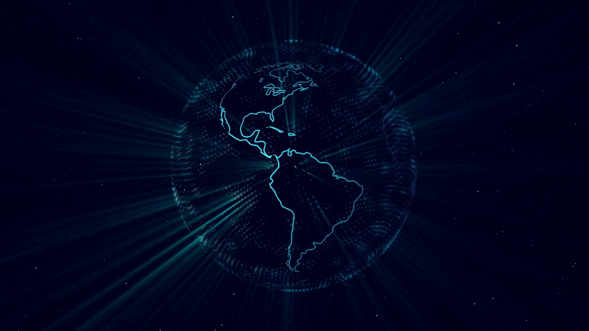 Animated earth globe spinning with light rays shining Motion Background ...