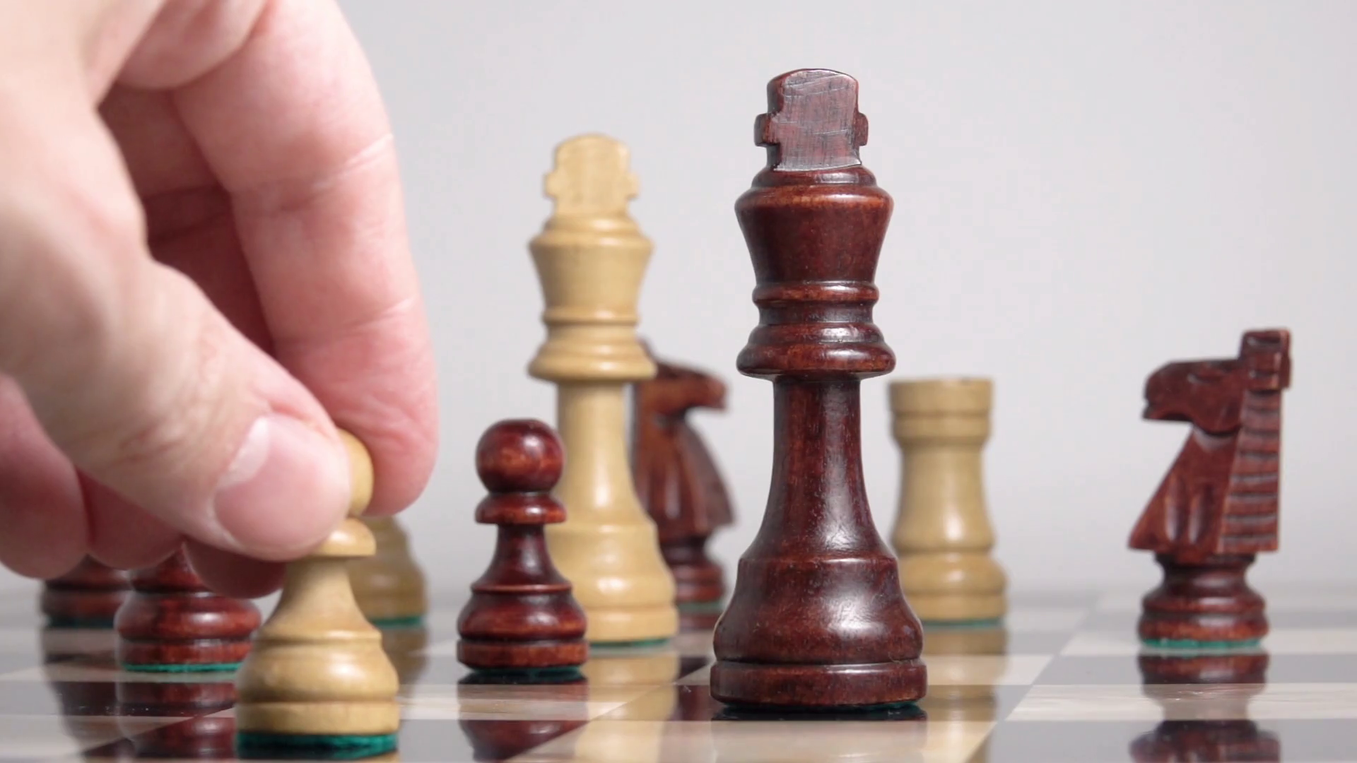 Chess king falling in slow motion. Board game ending. Stock Video ...
