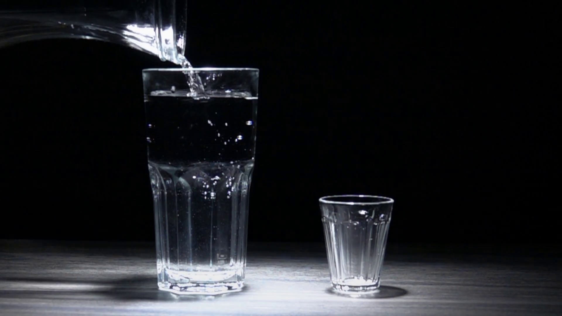 Water Pouring Into Large Glass With Empty Stock Footage SBV-311302455 ...