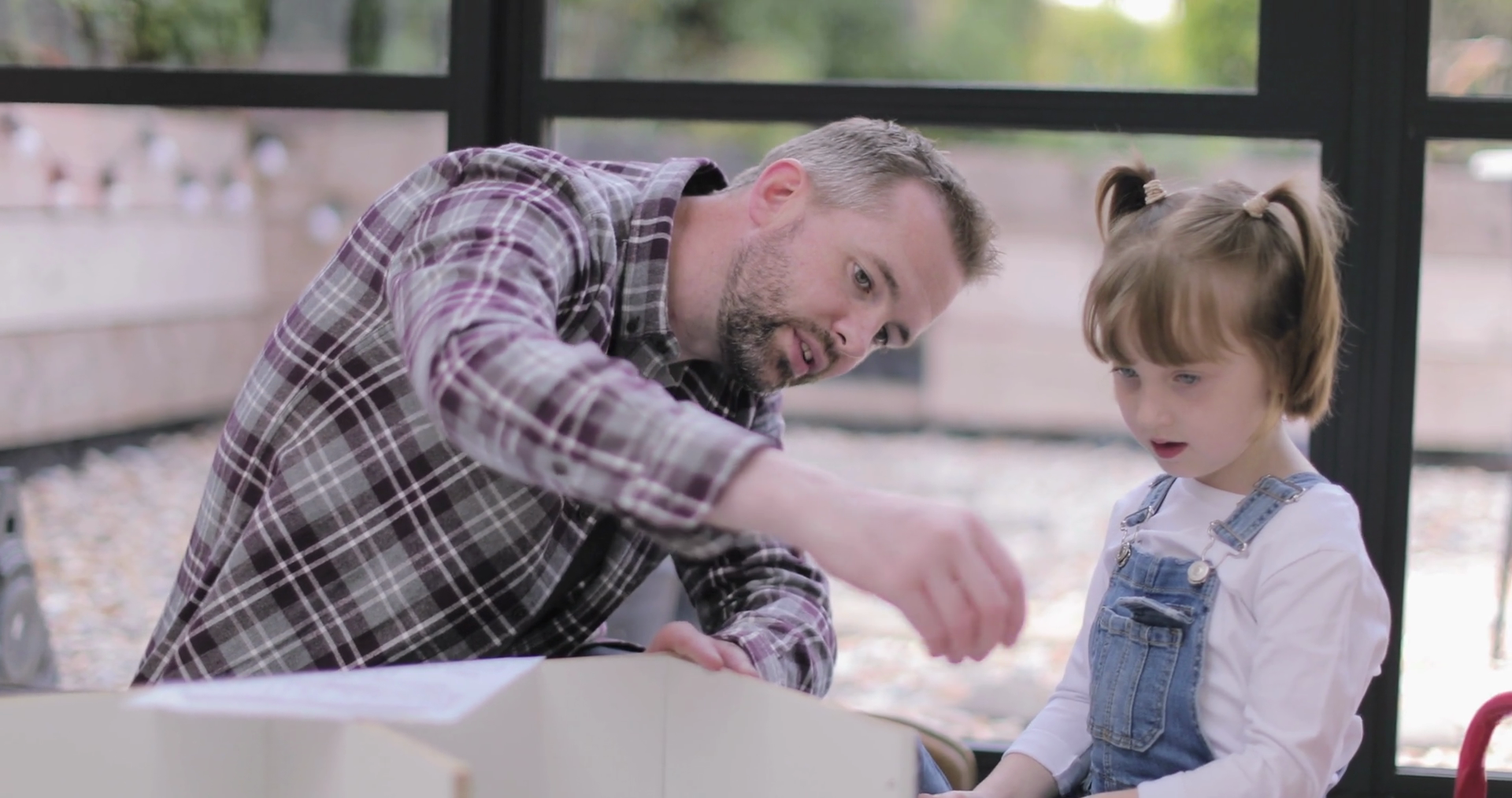 Father Daughter Building Flat Pack Furniture Stock Footage SBV ...