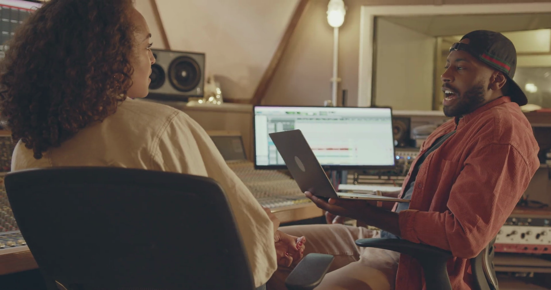 Producer Singer Writing Song In Recording Stock Footage SBV-351810424 ...