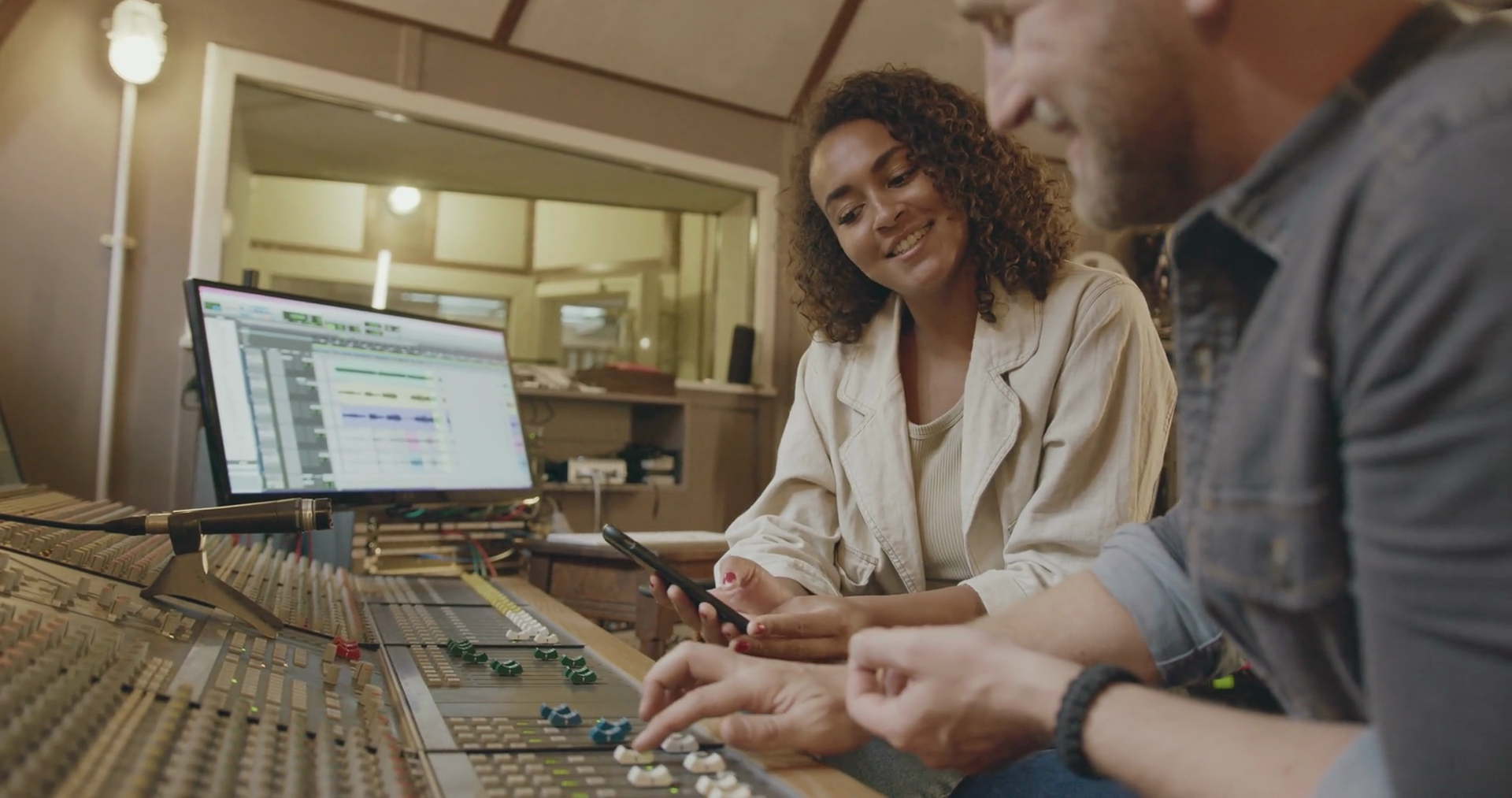 Producer Singer Working In Music Recording Stock Footage SBV-351810558 ...