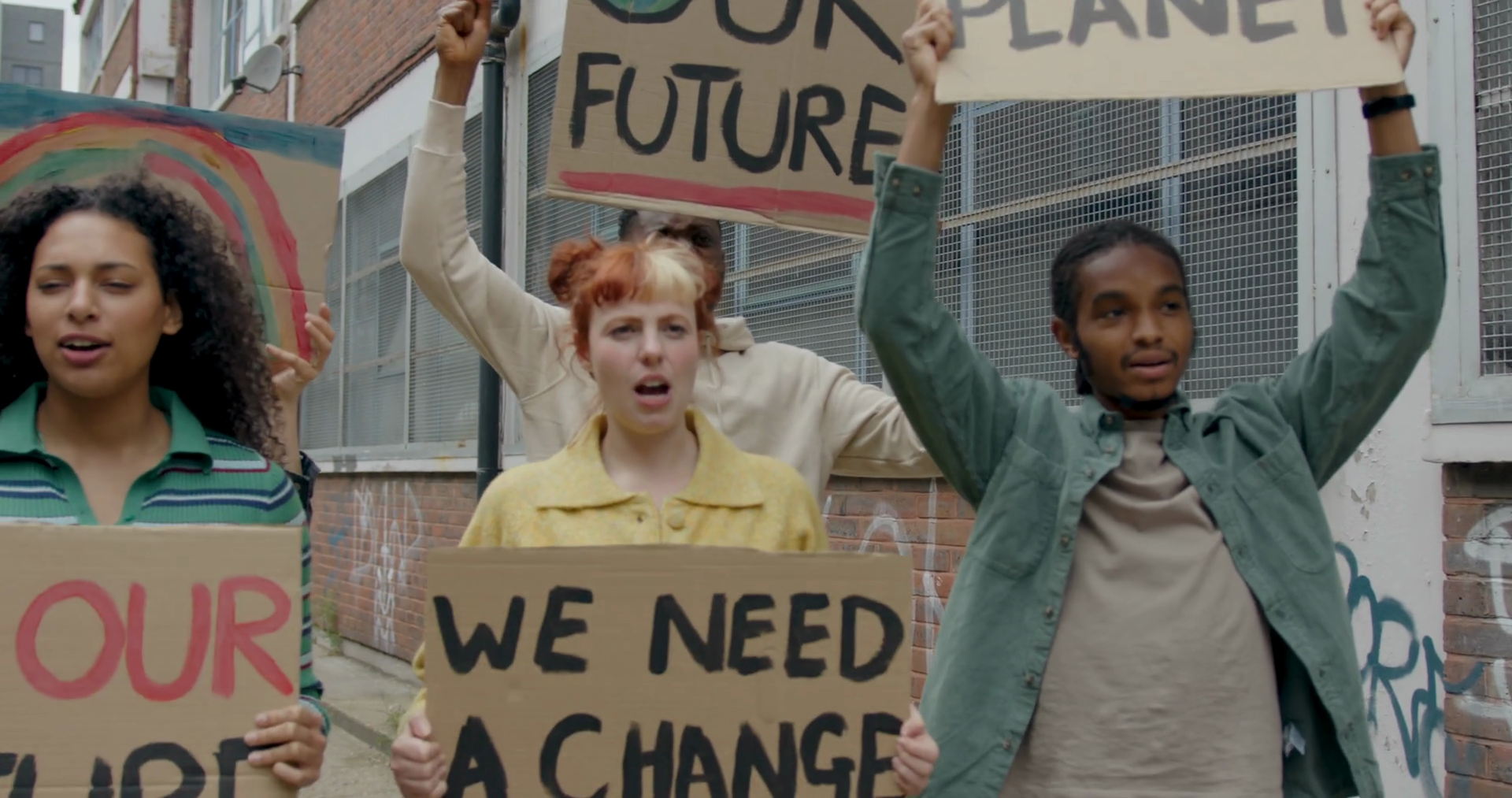 Group Of Young Adult People Demonstrating On Stock Footage SBV ...