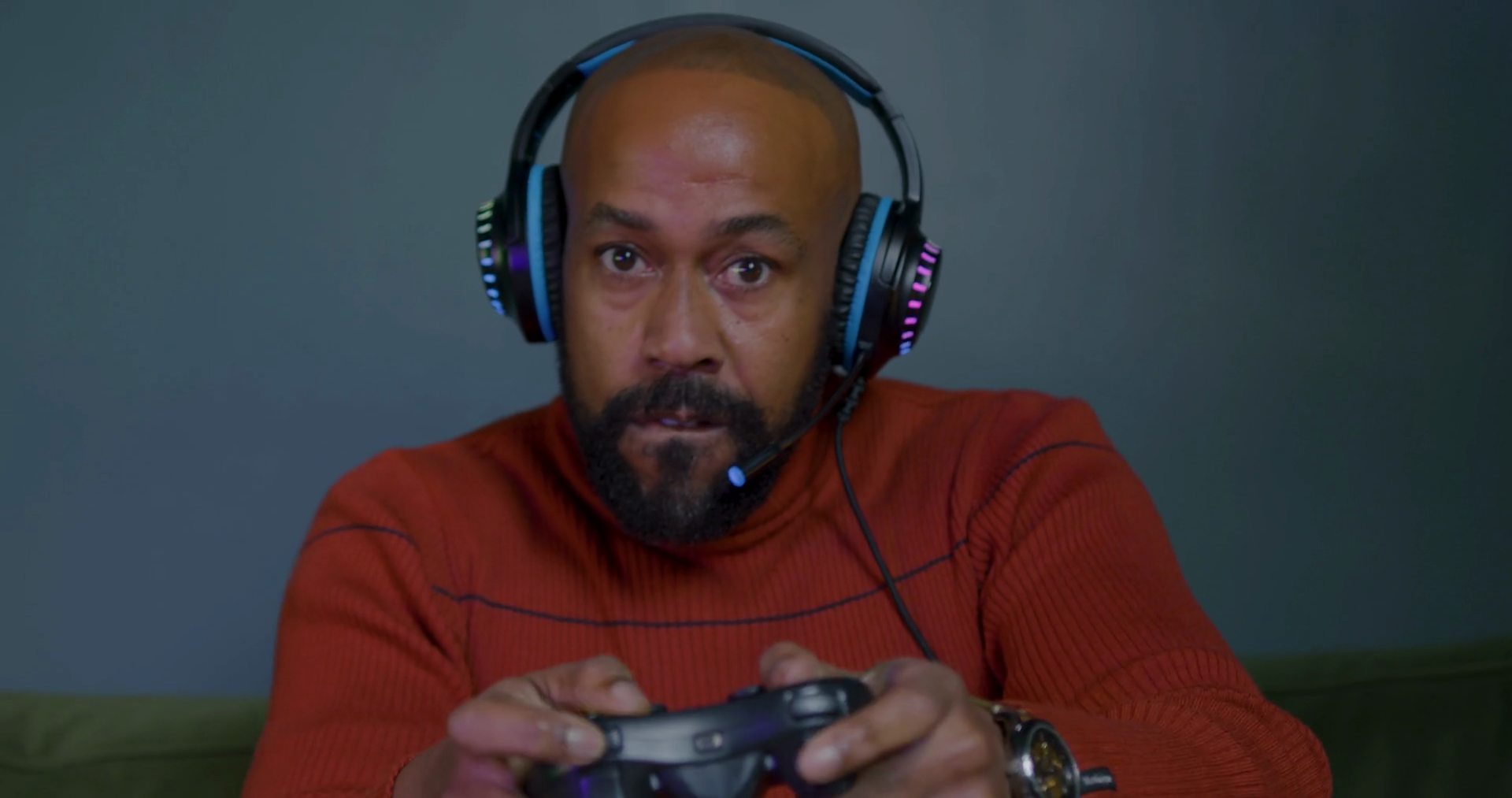 Mature Adult Male Gamer Playing Videogame Stock Footage SBV-351784910 ...