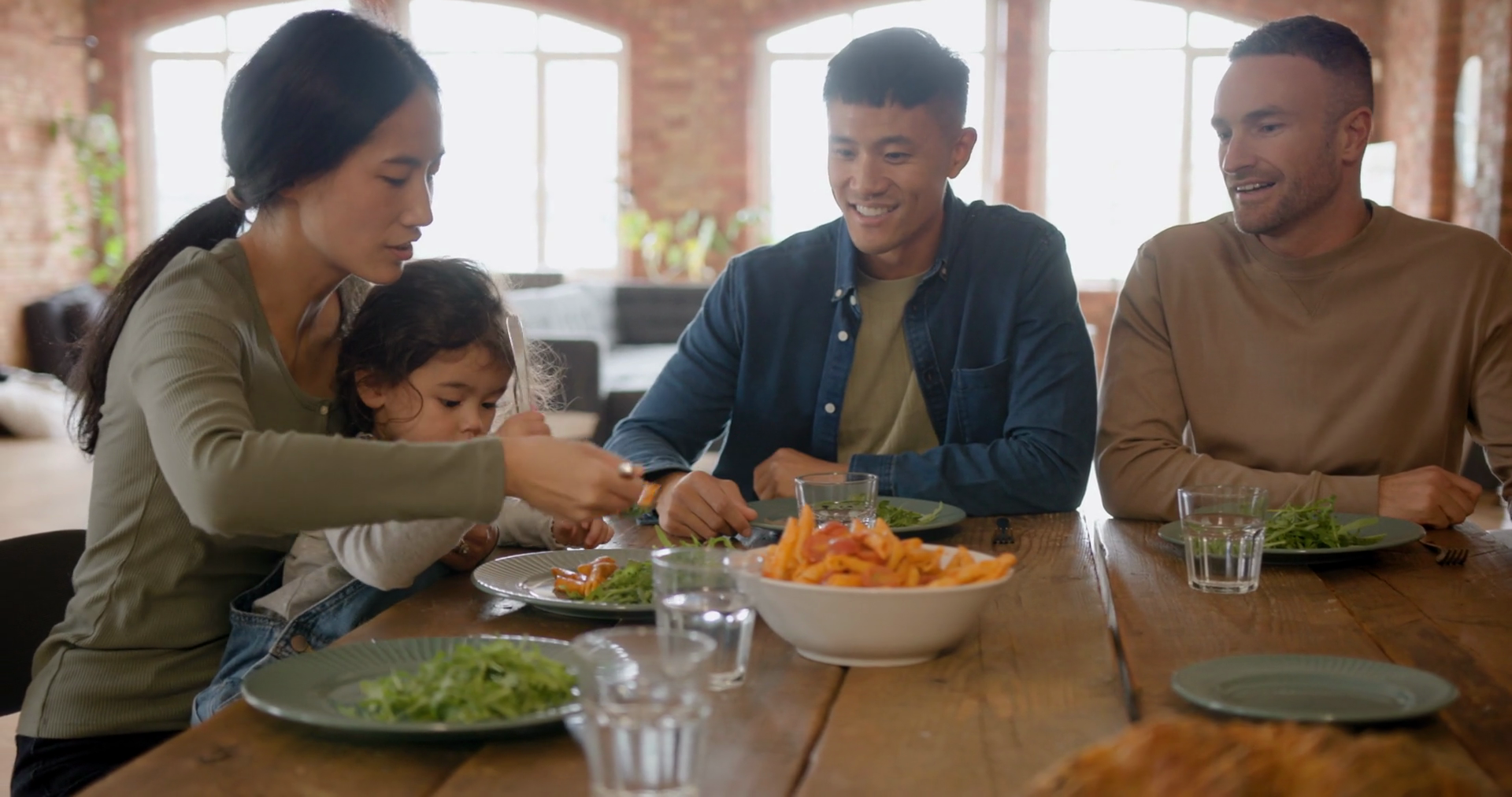 Extended Family With Toddler Eating Healthy Stock Footage SBV-351776285 ...
