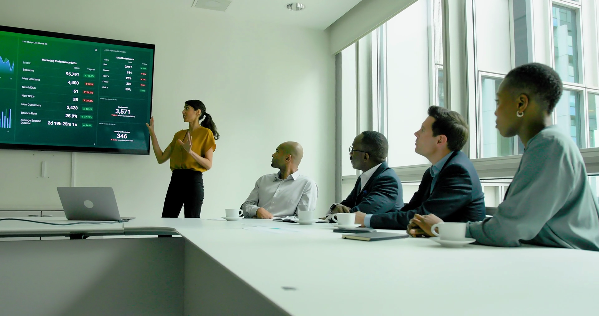 Female Ceo Giving Presentation To Employees Stock Footage SBV-351775769 ...