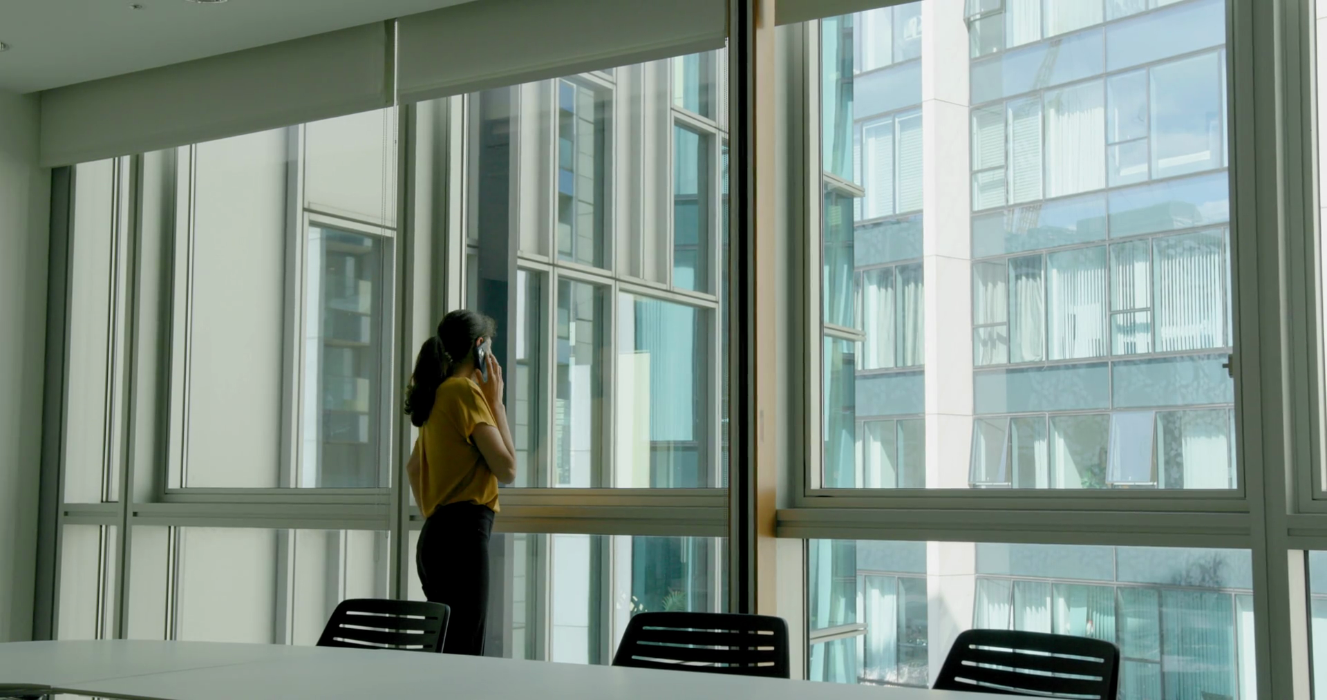 Businesswoman On Phone Call In Empty Office Stock Footage SBV-351775852 ...