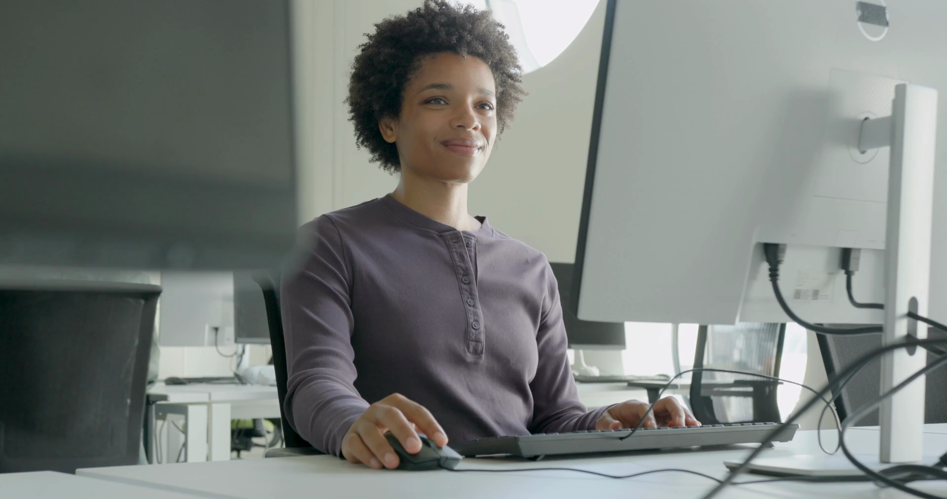 One Black Female Engineer In Office Coding Stock Footage SBV-351775414 ...