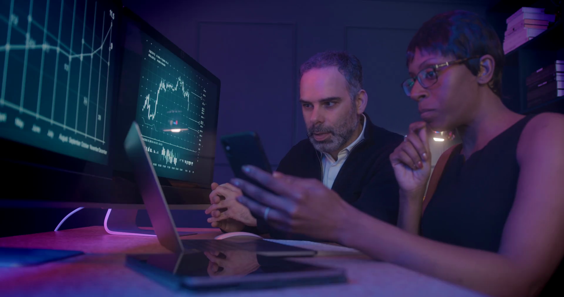 Business People Working Late At Night In Stock Footage SBV-347379389 ...