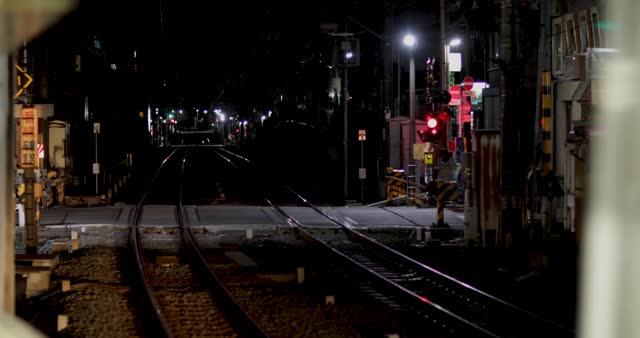 Railroad Crossing Night Train Stock Footage: Royalty-Free Video Clips ...