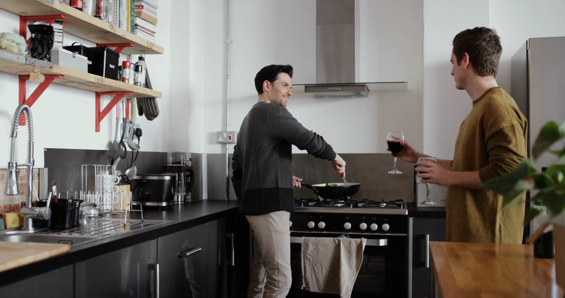 Young Male Couple Cooking In Kitchen Stock Footage SBV-338968828 ...