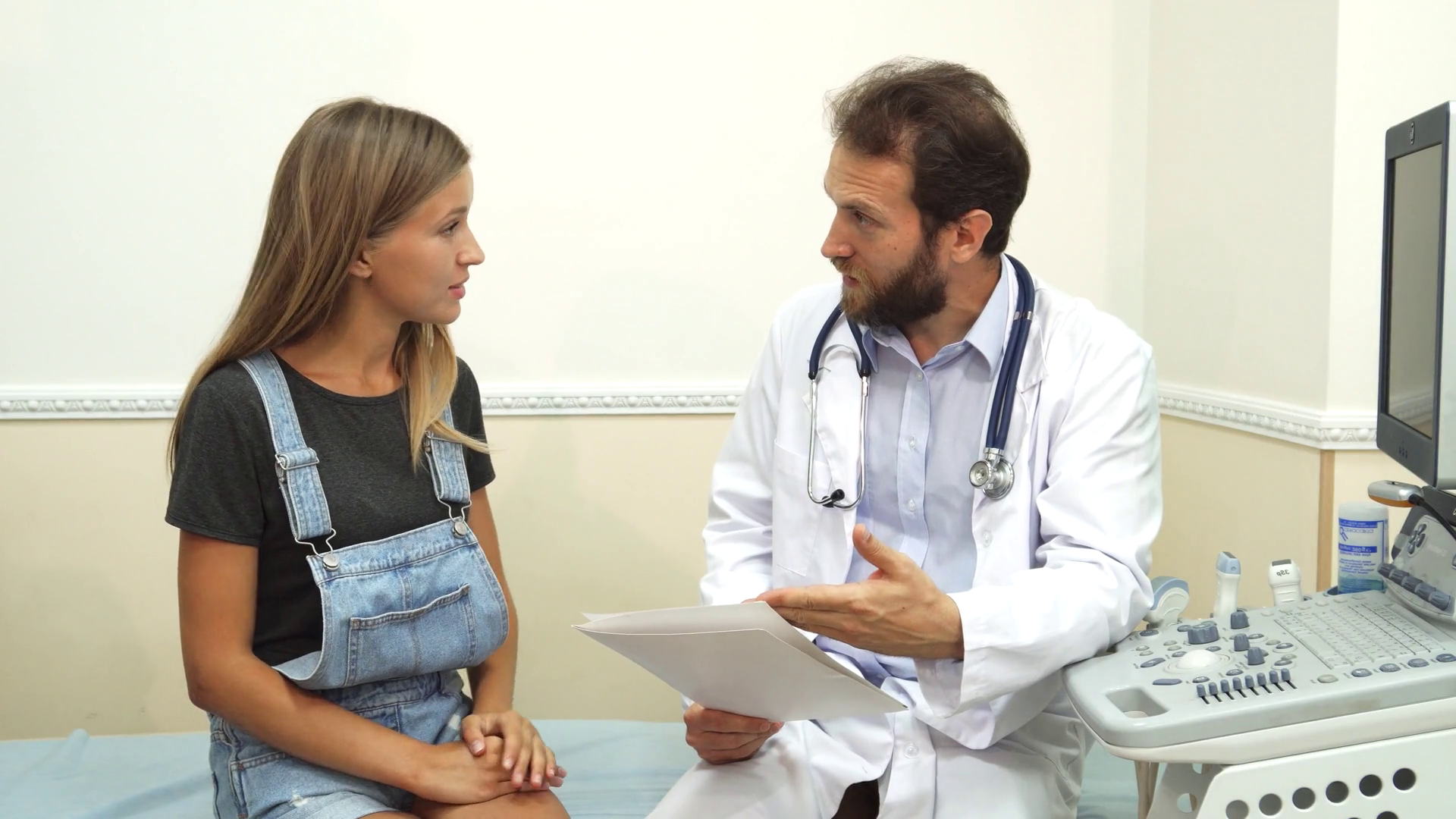 Doctor Patient Engaged In Serious Stock Footage SBV-352110974 - Storyblocks