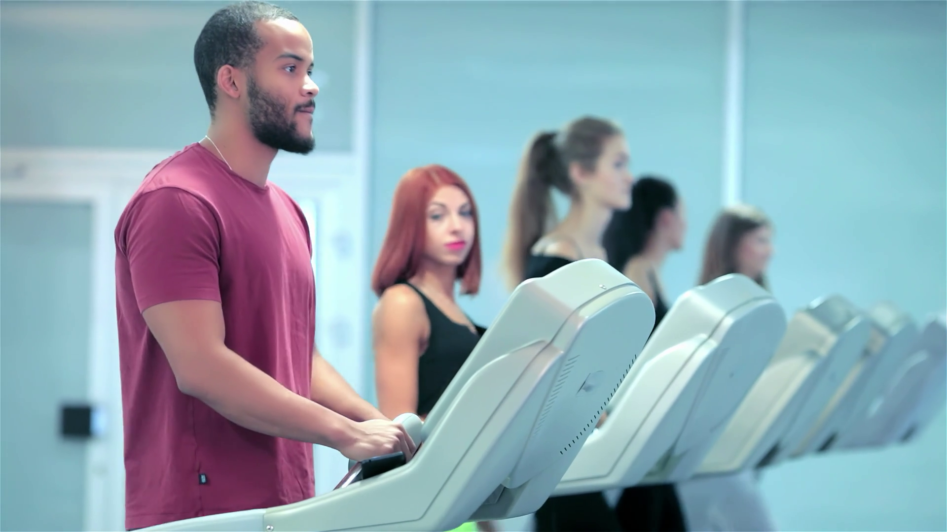Engaging With Customers During Energetic Gym Stock Footage SBV ...
