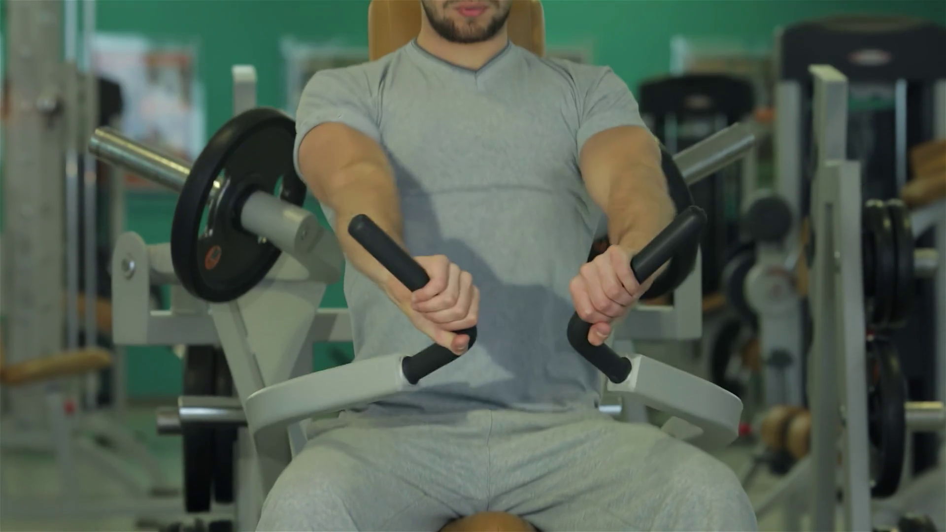 Dedicated Man Sculpting Chest Muscles In Gym Stock Footage SBV ...