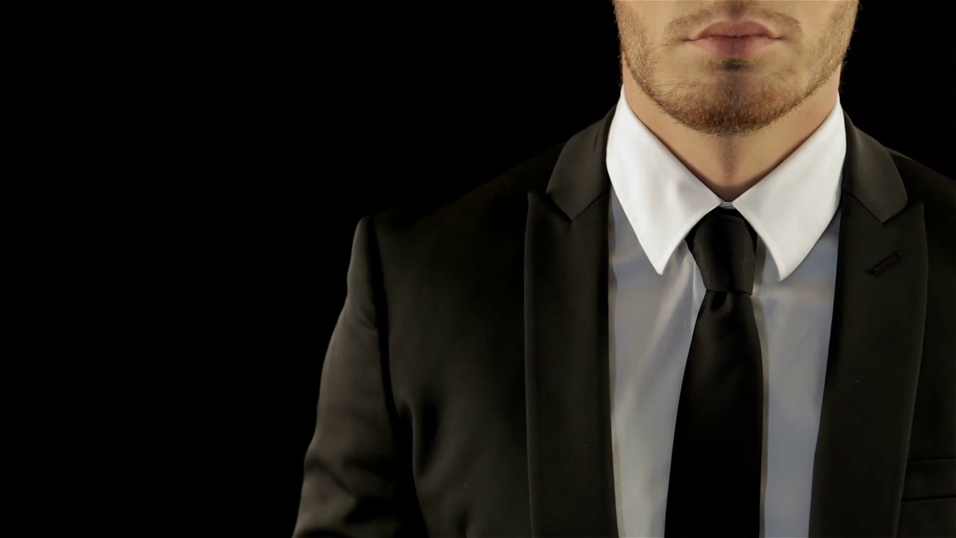 Male Model In Stylish Suite Corrects Necktie Stock Footage SBV ...