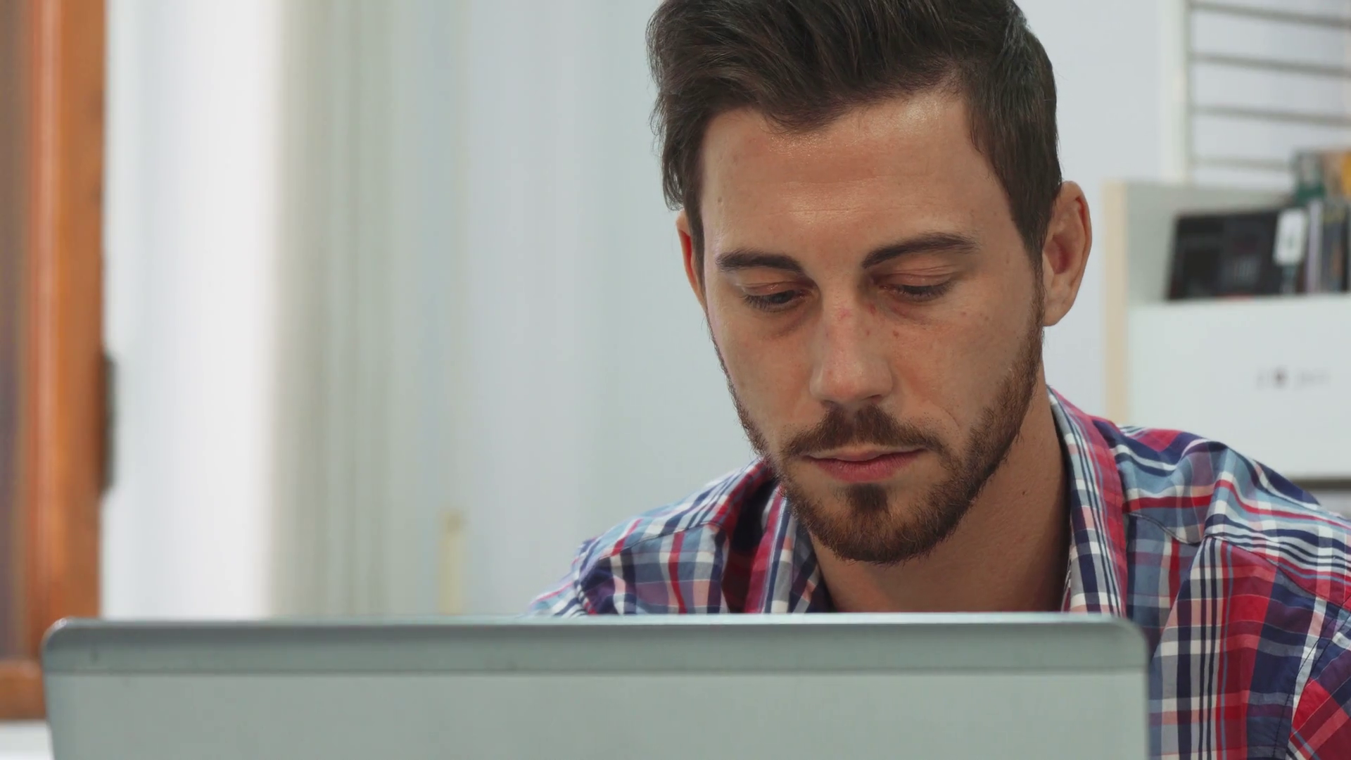 A Serious Guy Type On Keyboard On Computer Stock Footage SBV-346732558 ...