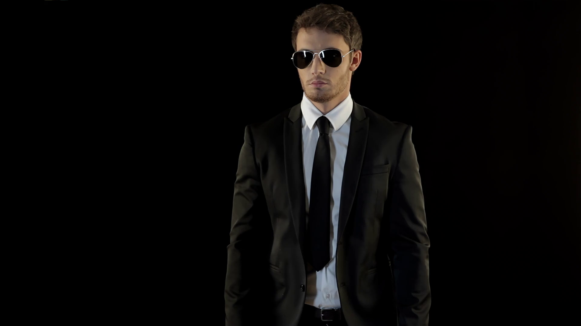 Male Bodyguard Folds Hands In Front Of Stock Footage SBV-348667876 ...