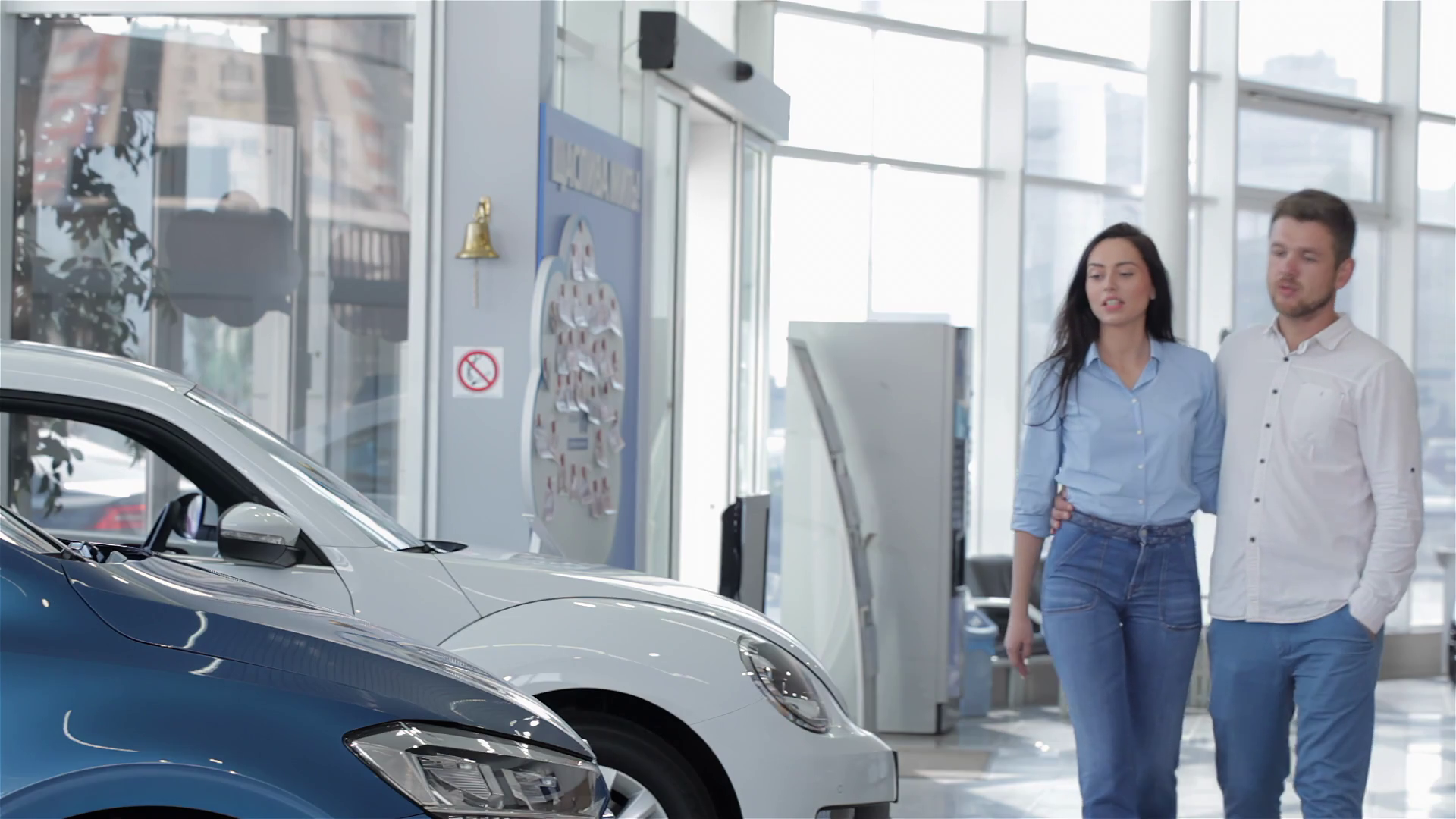 Young Couple Comes To Car Dealership Stock Footage SBV-348430553 ...