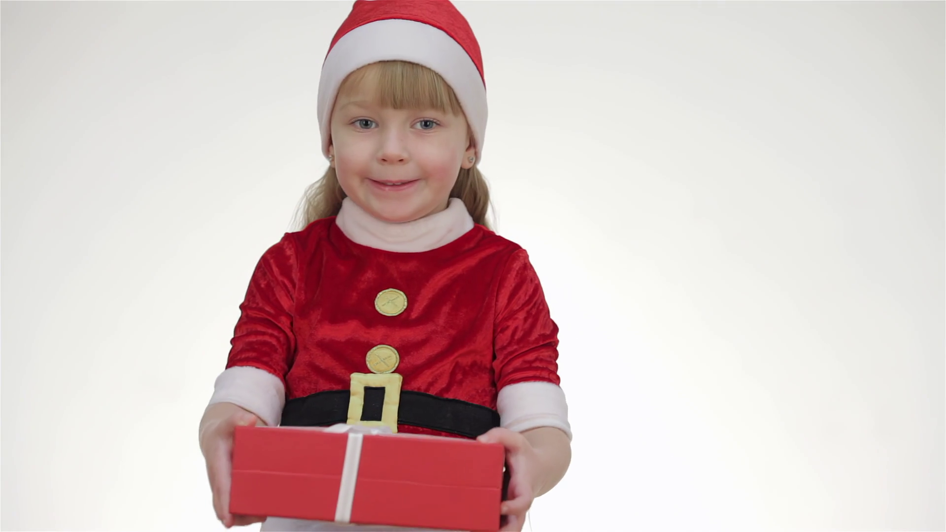 Kid Girl Offering Gift In Red Box Stock Footage SBV-348503729 - Storyblocks