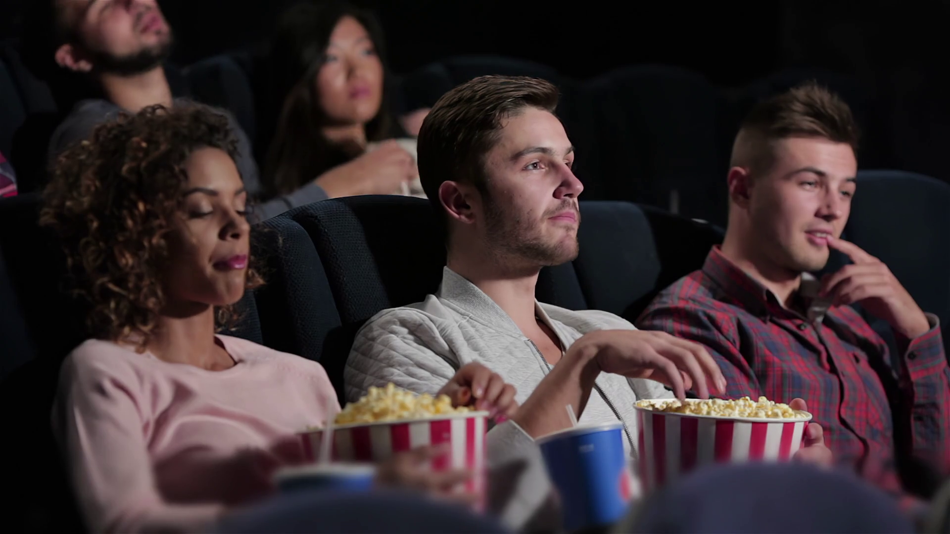 A Group Of People Watching Movie Showing Stock Footage SBV-348515039 ...