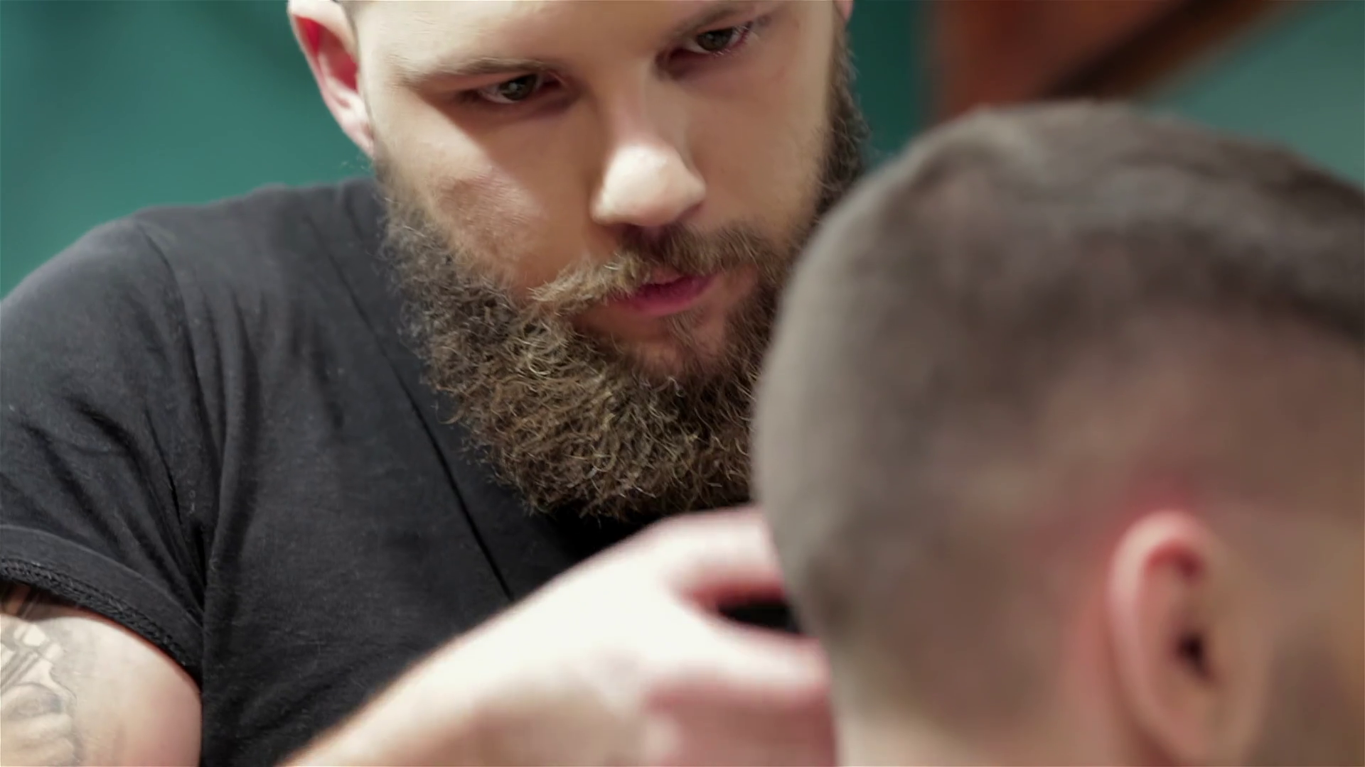 Bearded Brutal Man In Barber Shop Stock Footage SBV-348515156 - Storyblocks